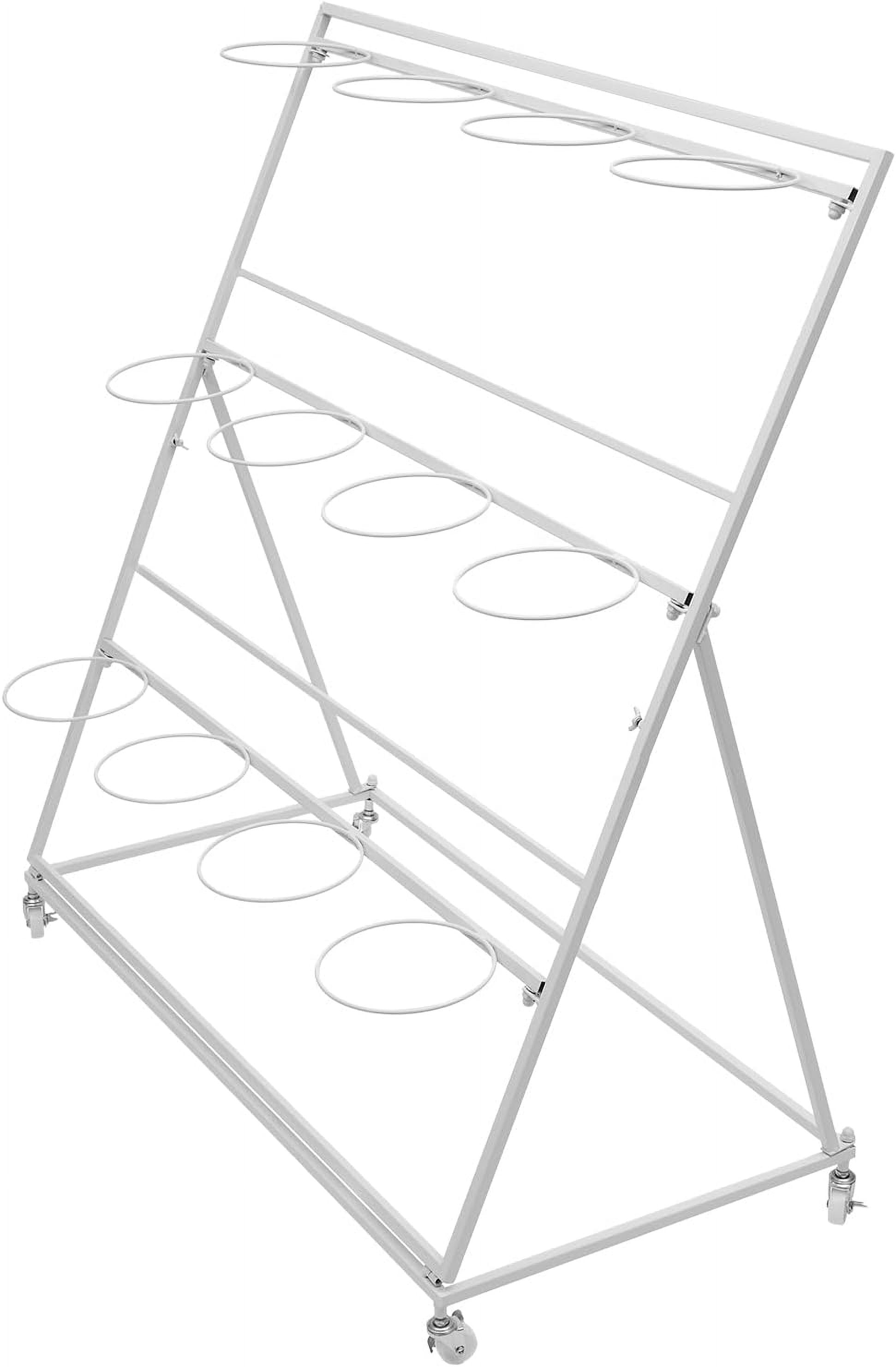 Flower Display Stand, 3 Layers Cart Wrought Iron Florist Shelf Heavy ...