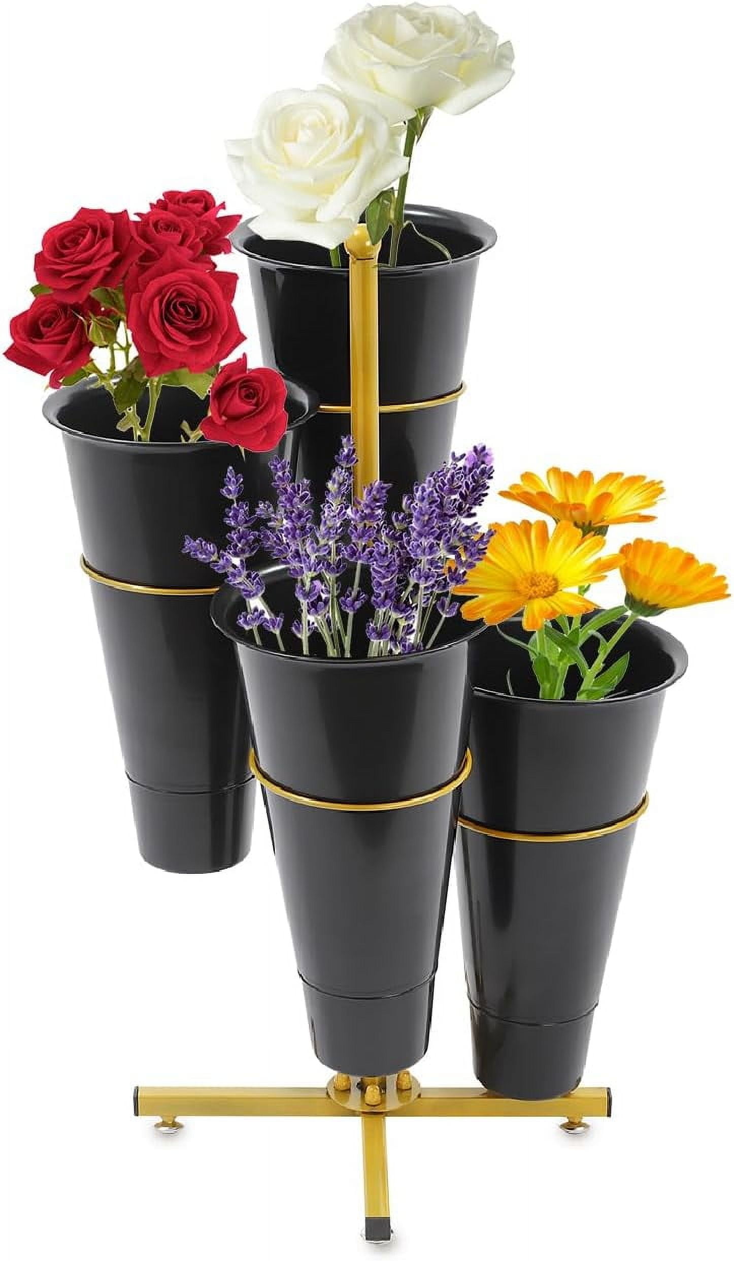 Flower Display Stand with 4 Buckets, Flower Shop Flower Holder with ...