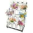 Flower Display Stand, 4 layers Metal Moving Bouquet Shelf, Iron Florist ...