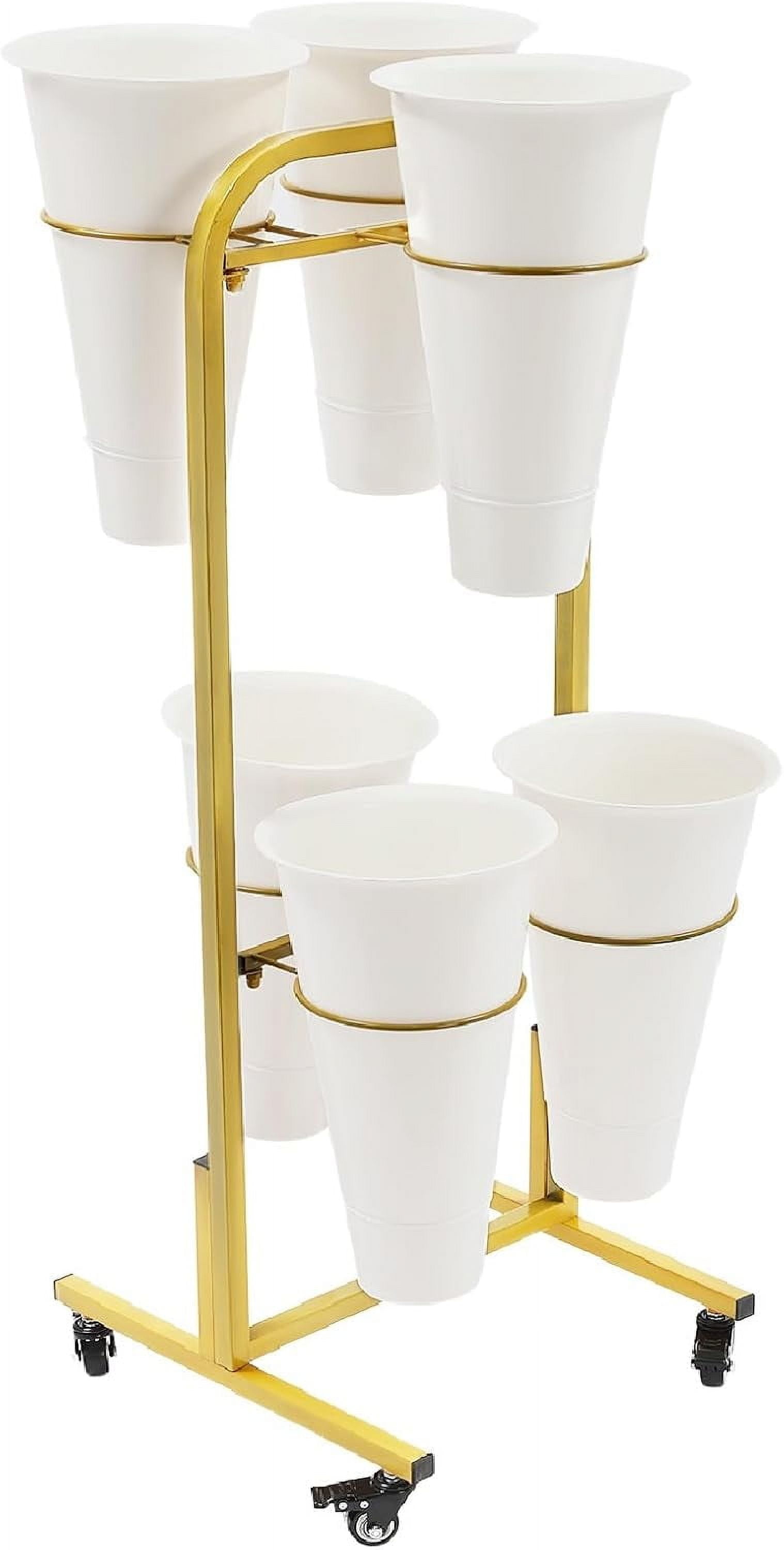 Flower Display Stand with 6 Buckets 2 Layer Flower Cart Display Stand W ...