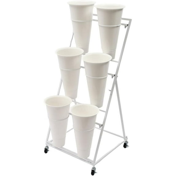 Flower Display Stand with 6 Buckets, 3 Layers Flower Bucket Stand Cut ...