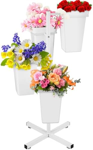 Flower Display Stand with Buckets, Metal Flower Bar Stand Rustic ...