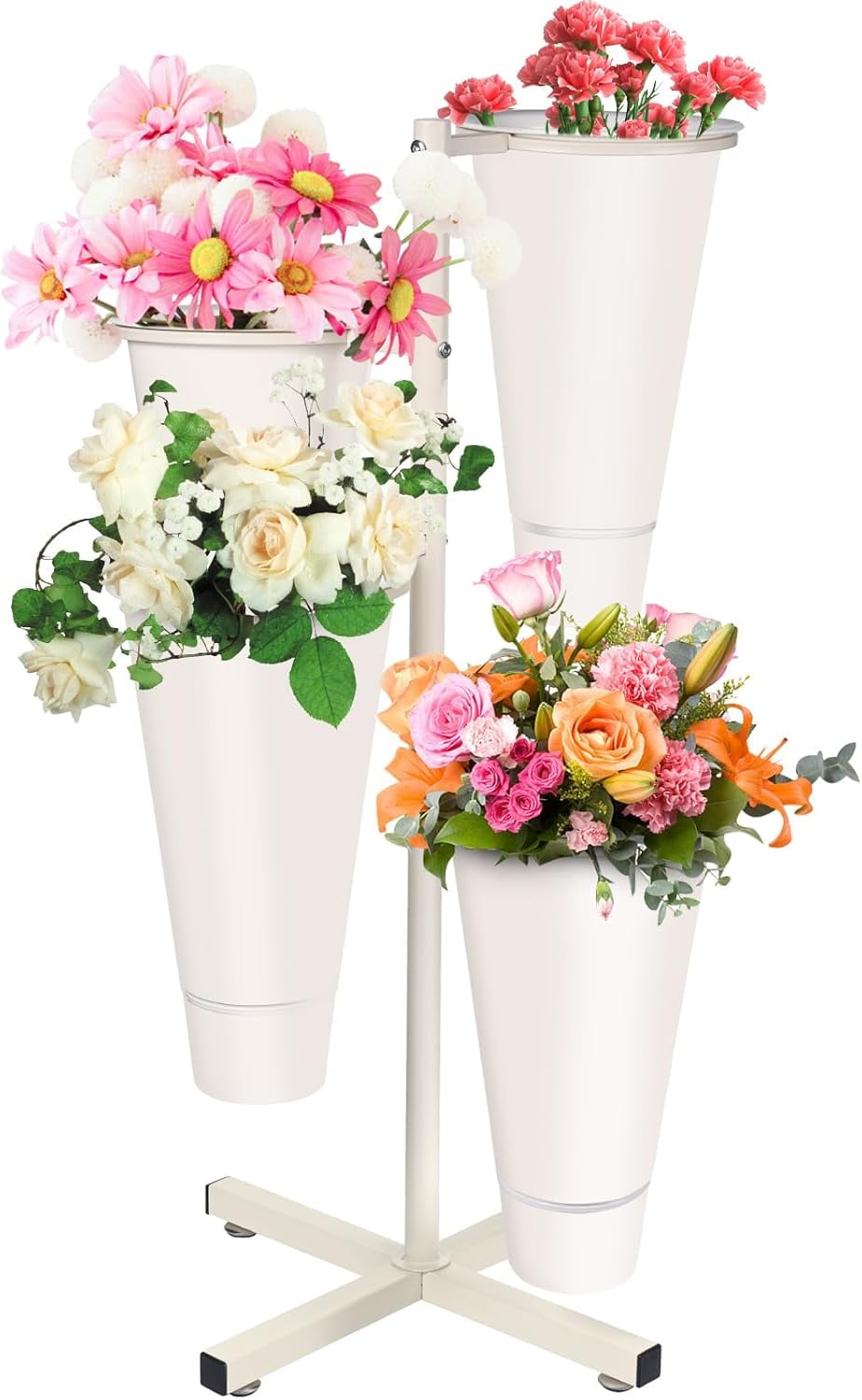 Flower Display Stand with Buckets, Metal Flower Bar Stand Rustic ...