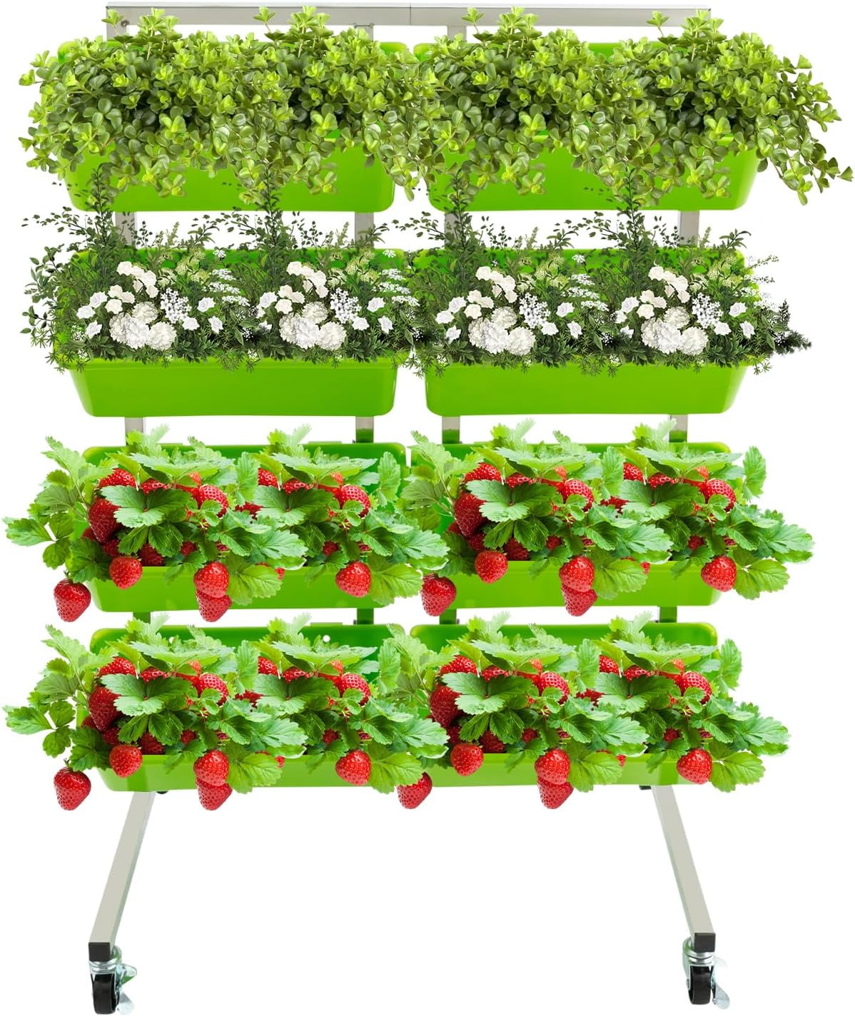 Flower Display Stand with Buckets Tier Flower Cart Display Stand Metal ...