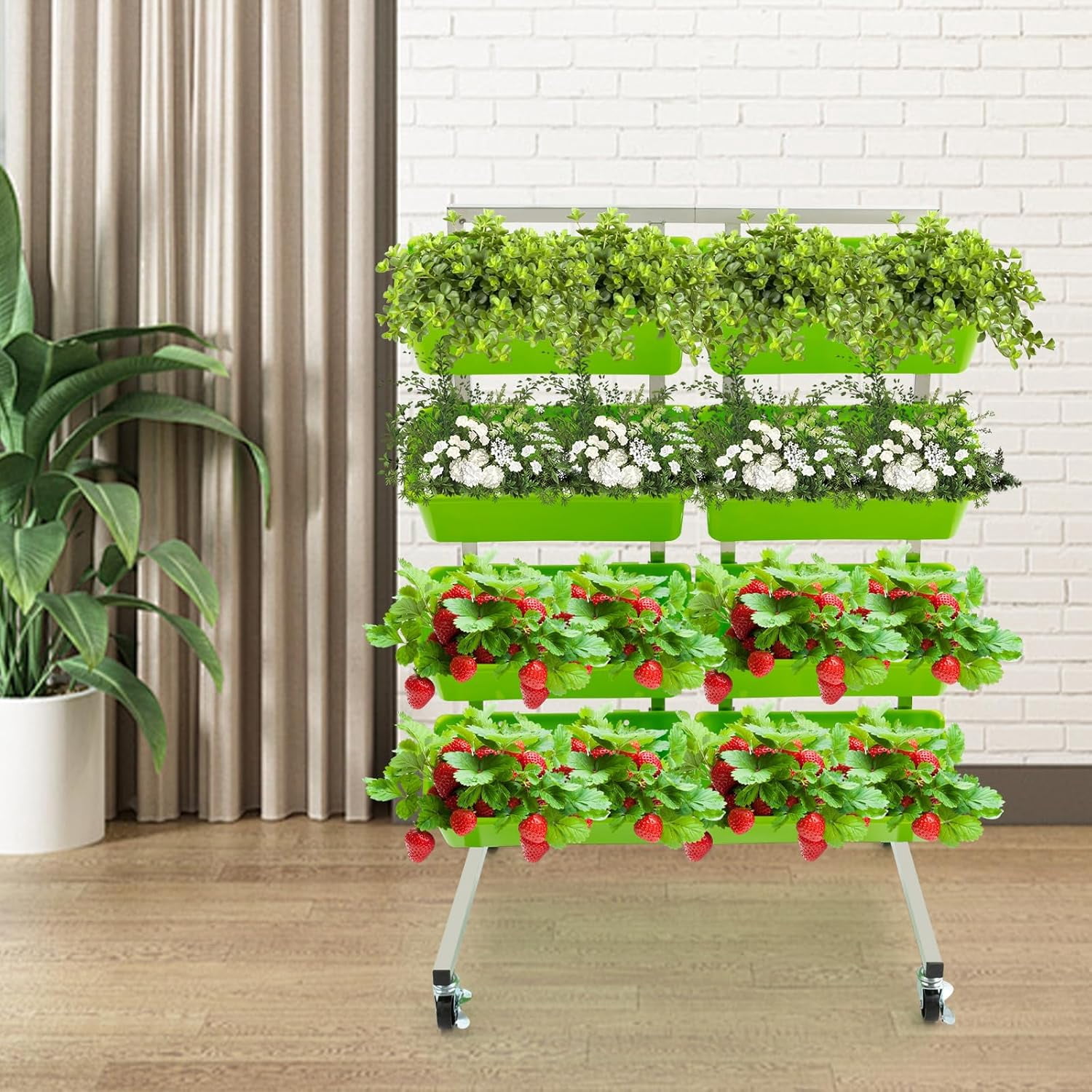 Flower Display Stand, Light Green 4 tier Flower Holder Flower Display ...