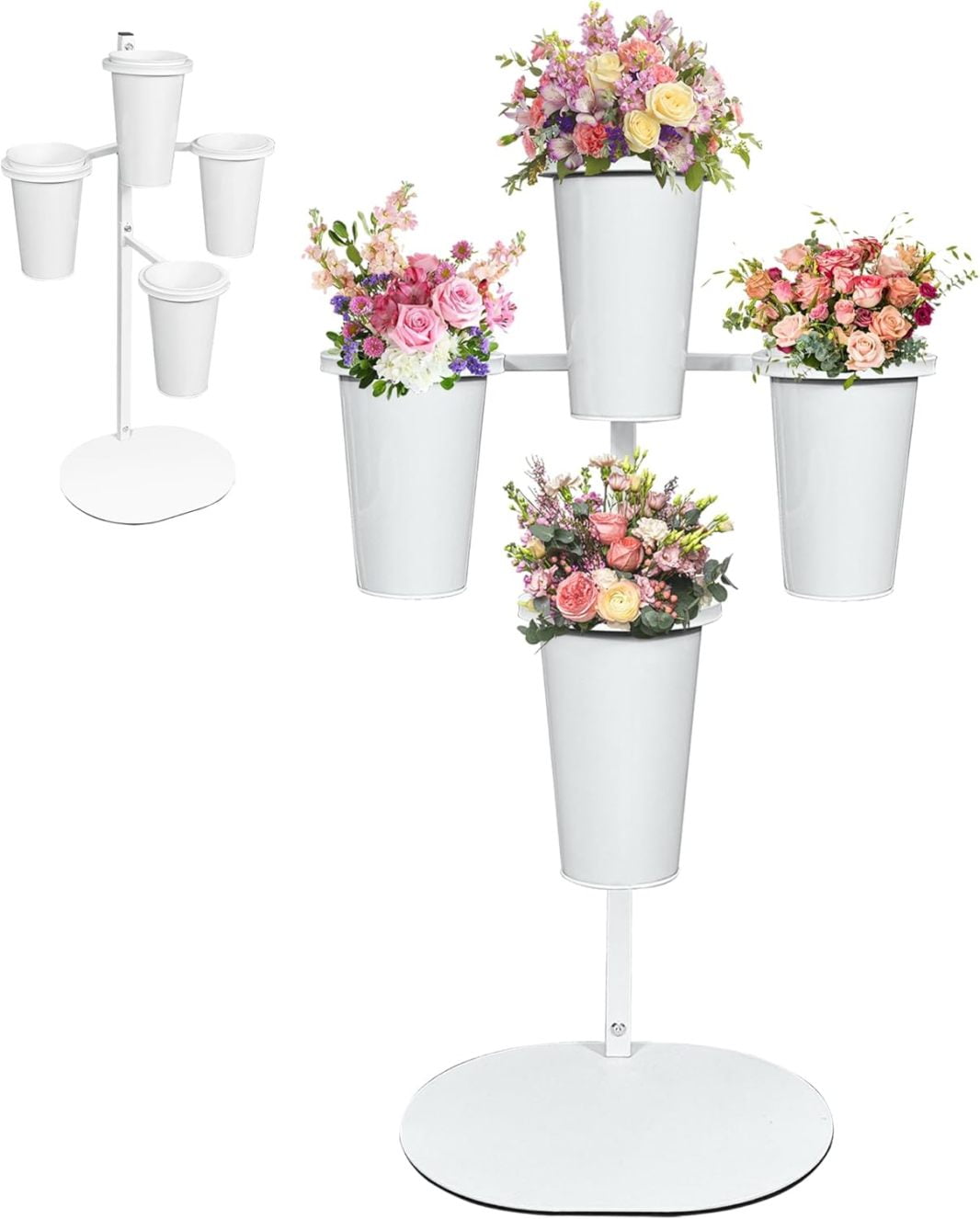 Flower Display Stand with Buckets, Flower Pot Stand, Flower Stand Metal ...