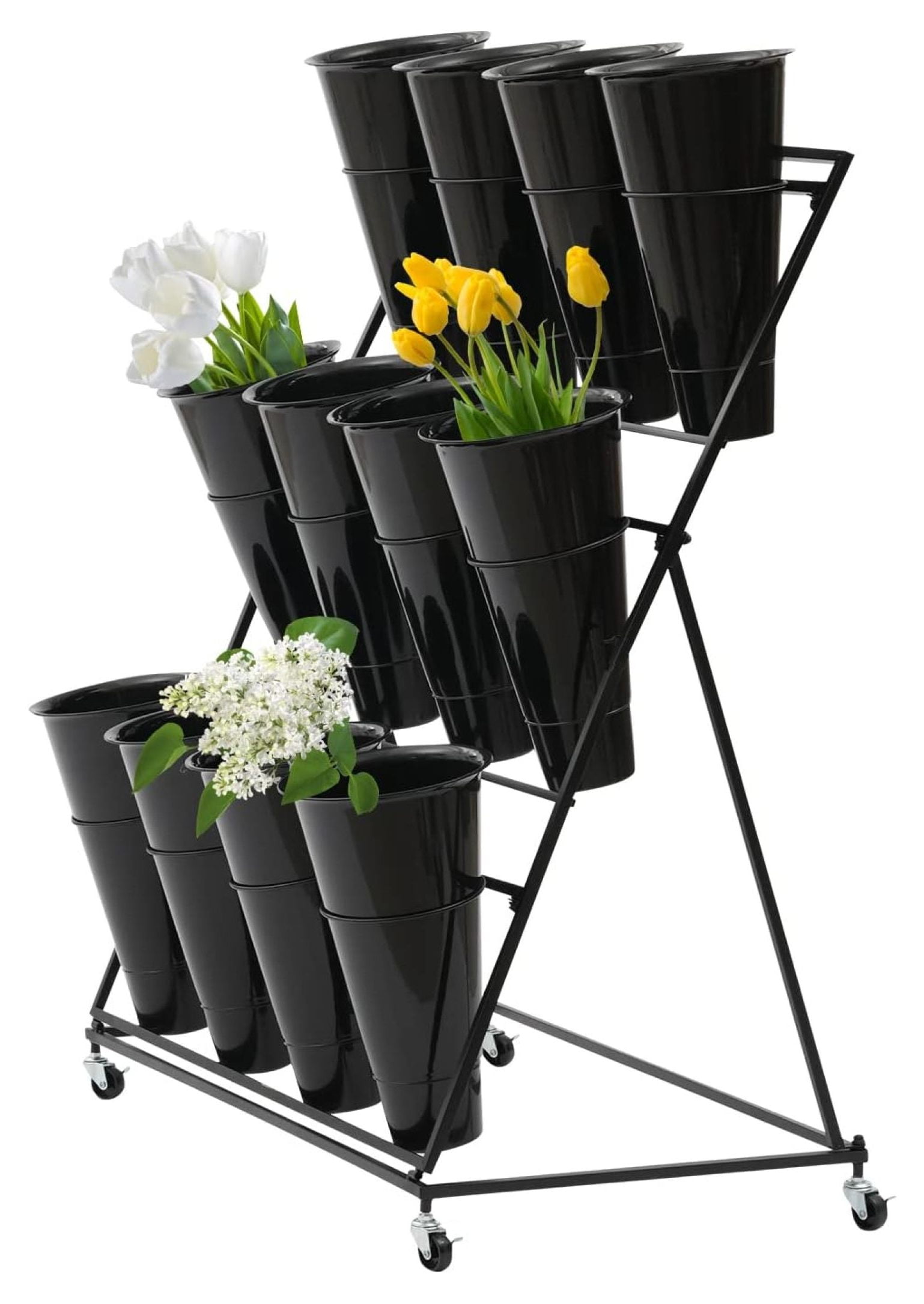 Flower Display Stands with 12 Buckets, Flower Buckets for Cut Flowers 3 ...