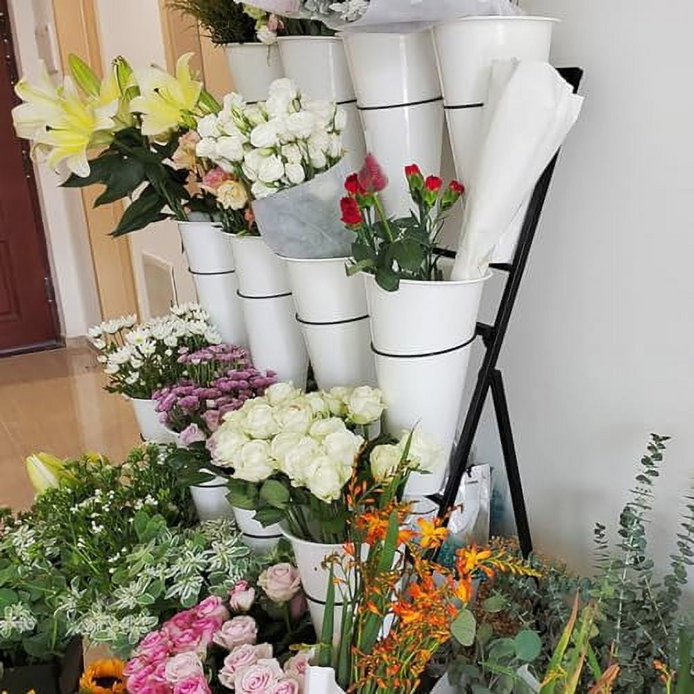 Flower Display Stands, Outdoor Plant Stand, Flower Bucket Racks with ...