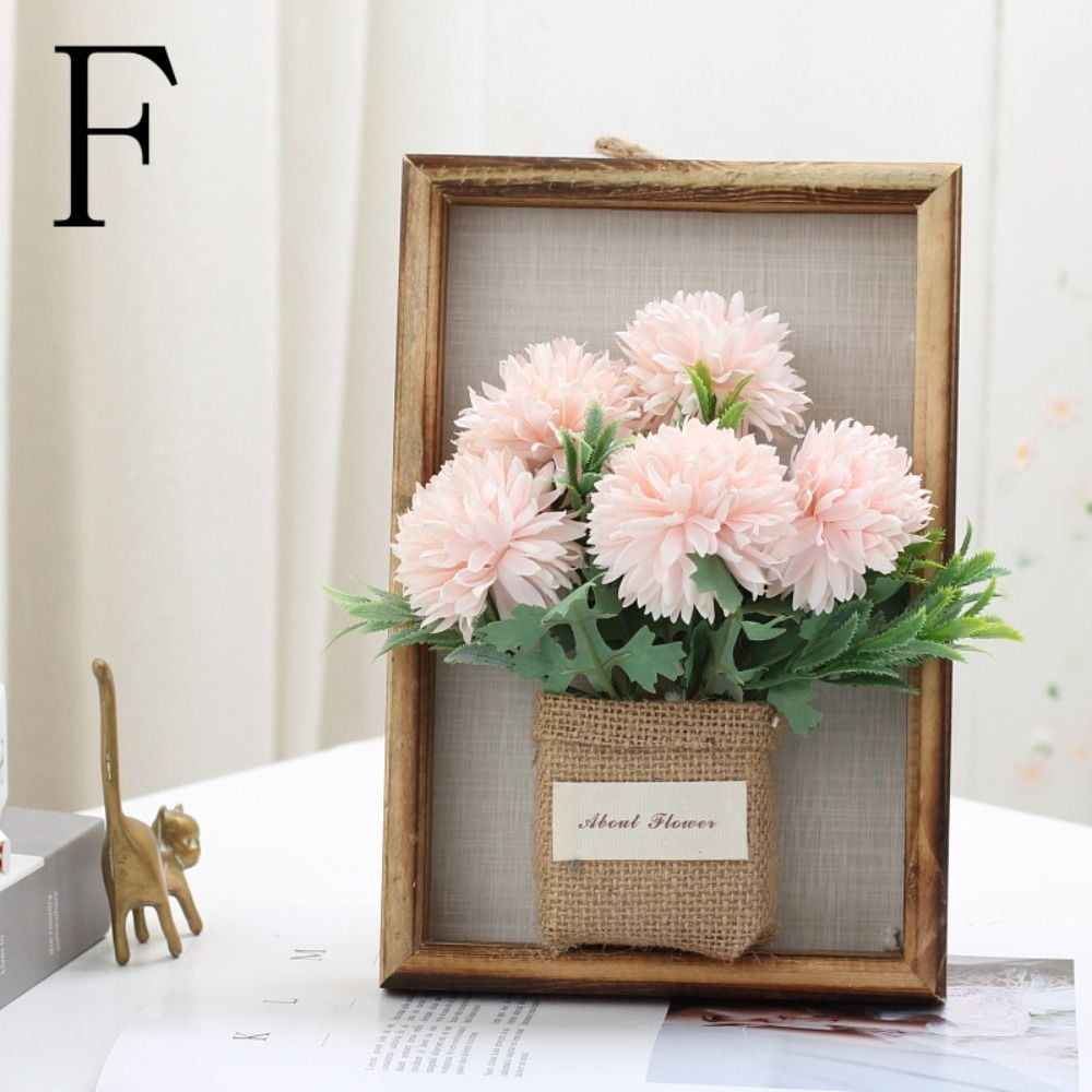 Flower Display with Wooden Frame Bud Hydrangea 3D Photo Frame Faux ...