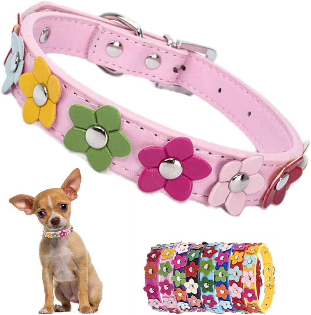 Flower Dog Collars for Small Dogs, Fancy Pretty Colorful Floral Cute ...
