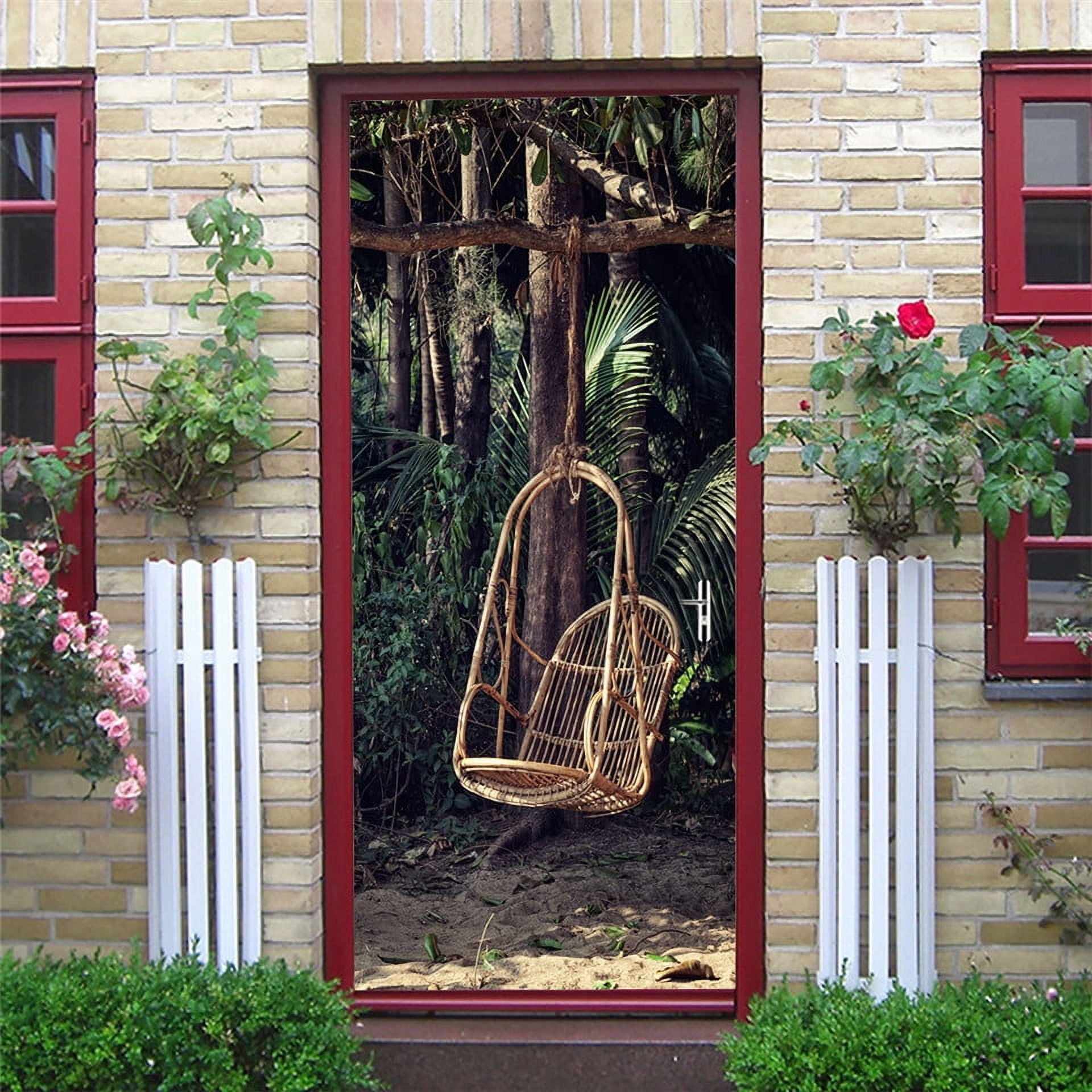 Flower Door Mural Home Design Living Room Adhesive Waterproof Poster ...