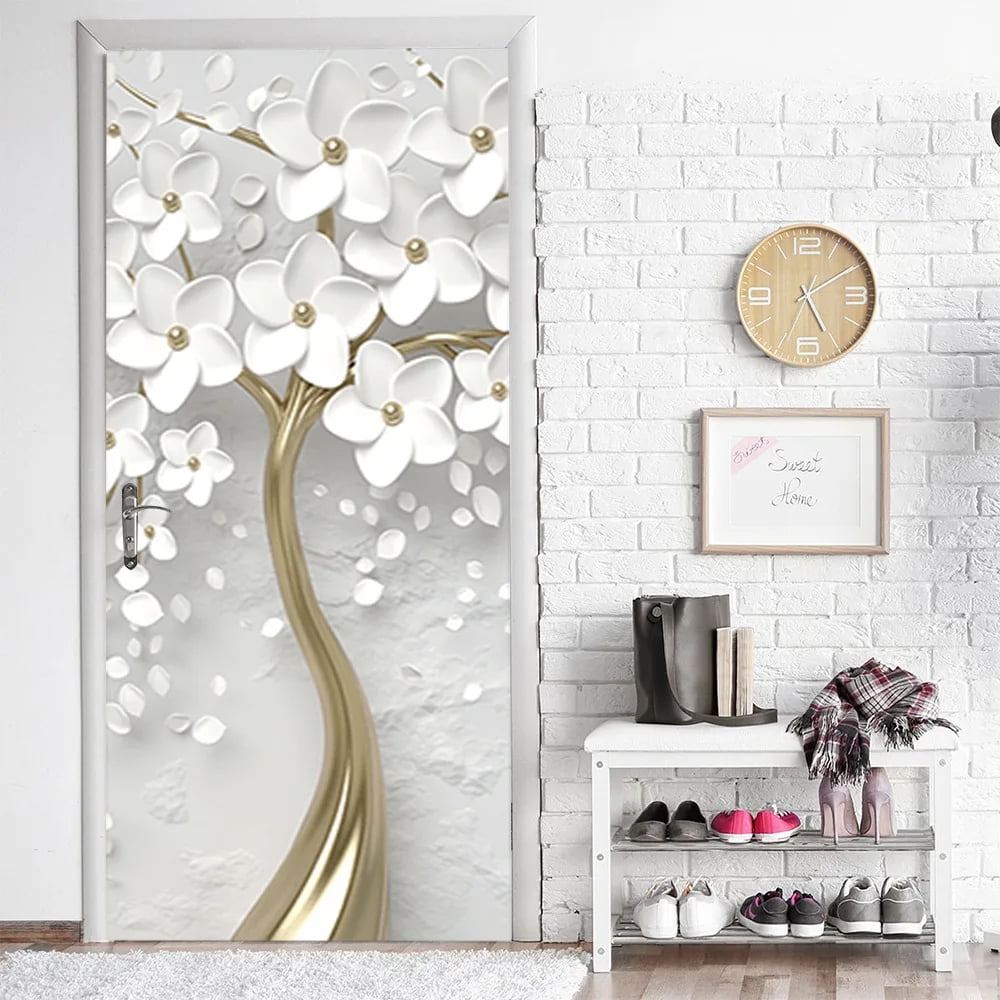 Flower Door Sticker D Wallpaper Adhesive tic Rose Custom Wall r Poster ...