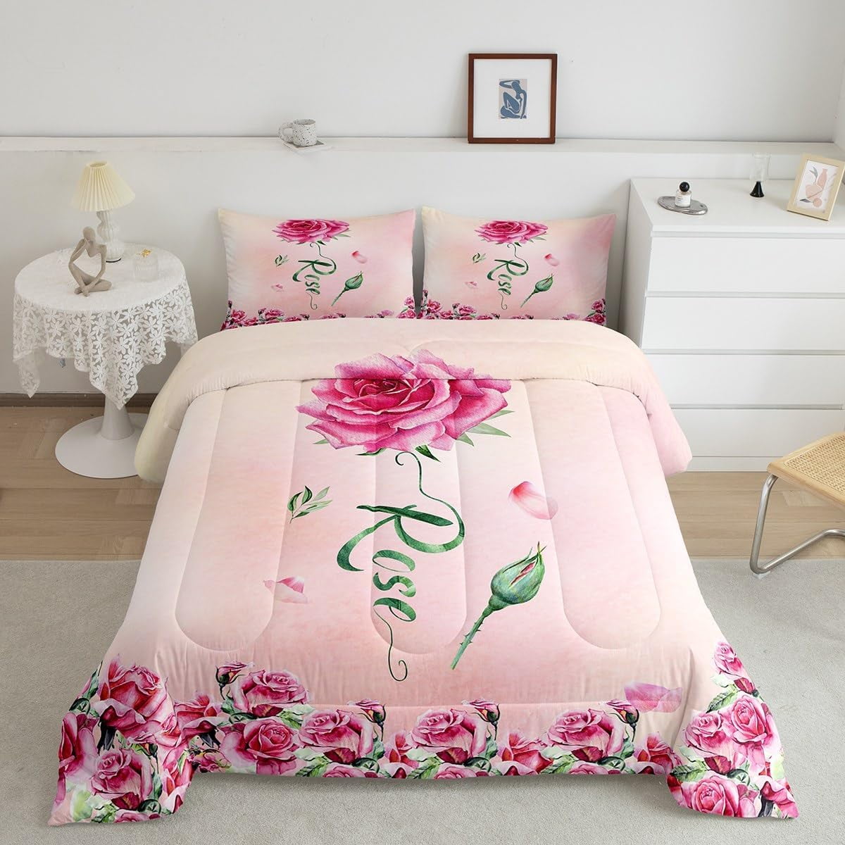 Flower Dragon Children Comforter Set Blue Moon Bedding Set for Kids ...