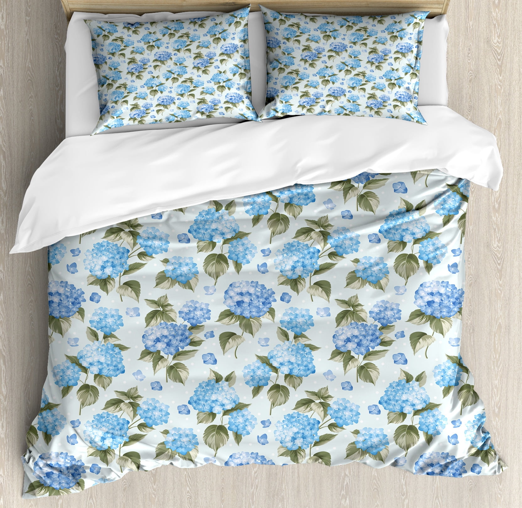 Flower Duvet Cover Set, Hydrangea Flowers over Soft Background Wedding ...