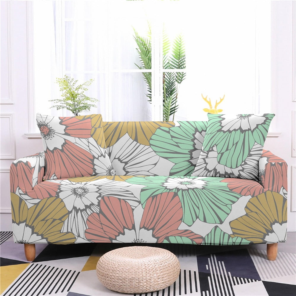Flower Elastic Corner Sofa Covers for Living Room L Sectional Sofa 1/2 ...