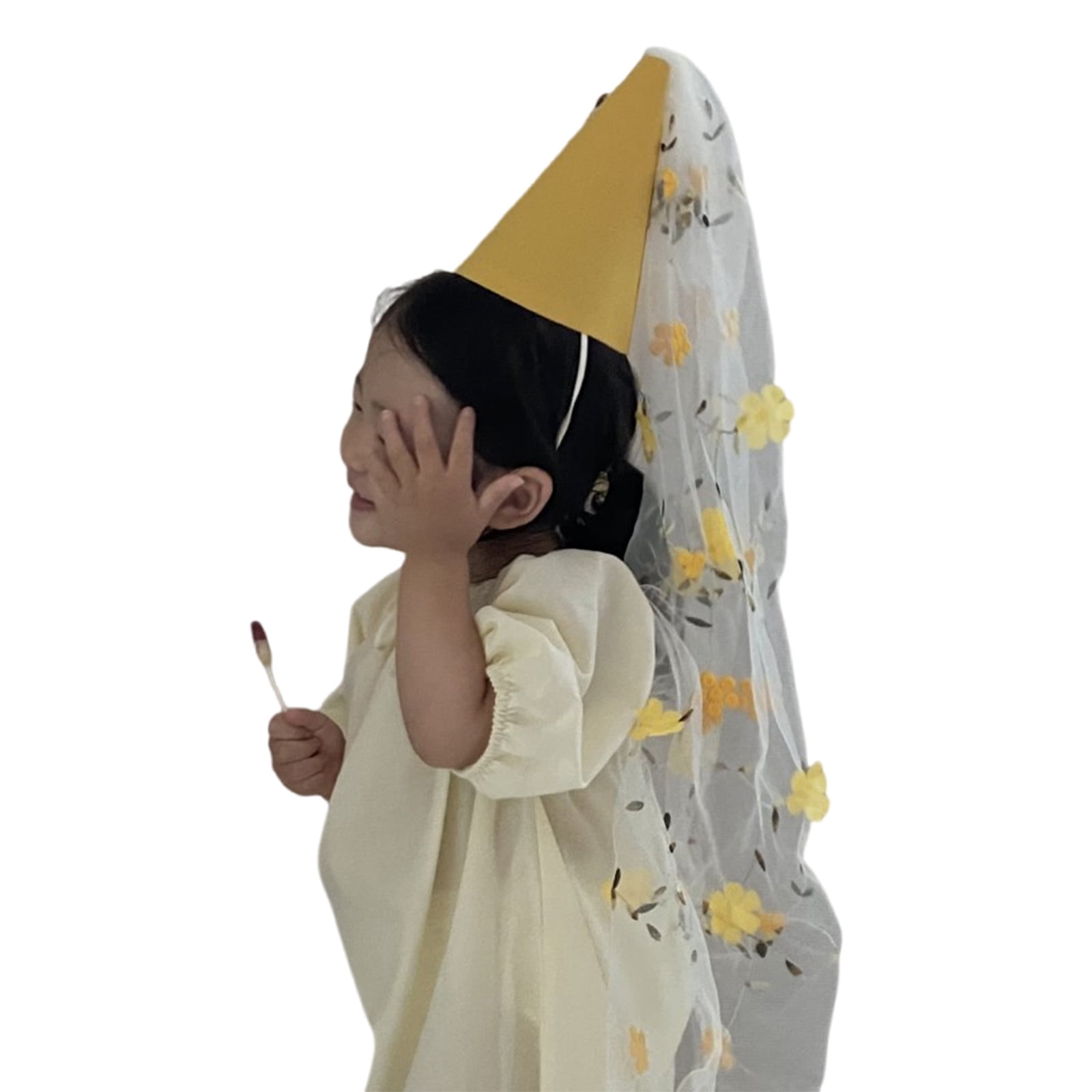 Flower Embroidered Veil Party Hat For Women Kid Girl Birthday Parties ...