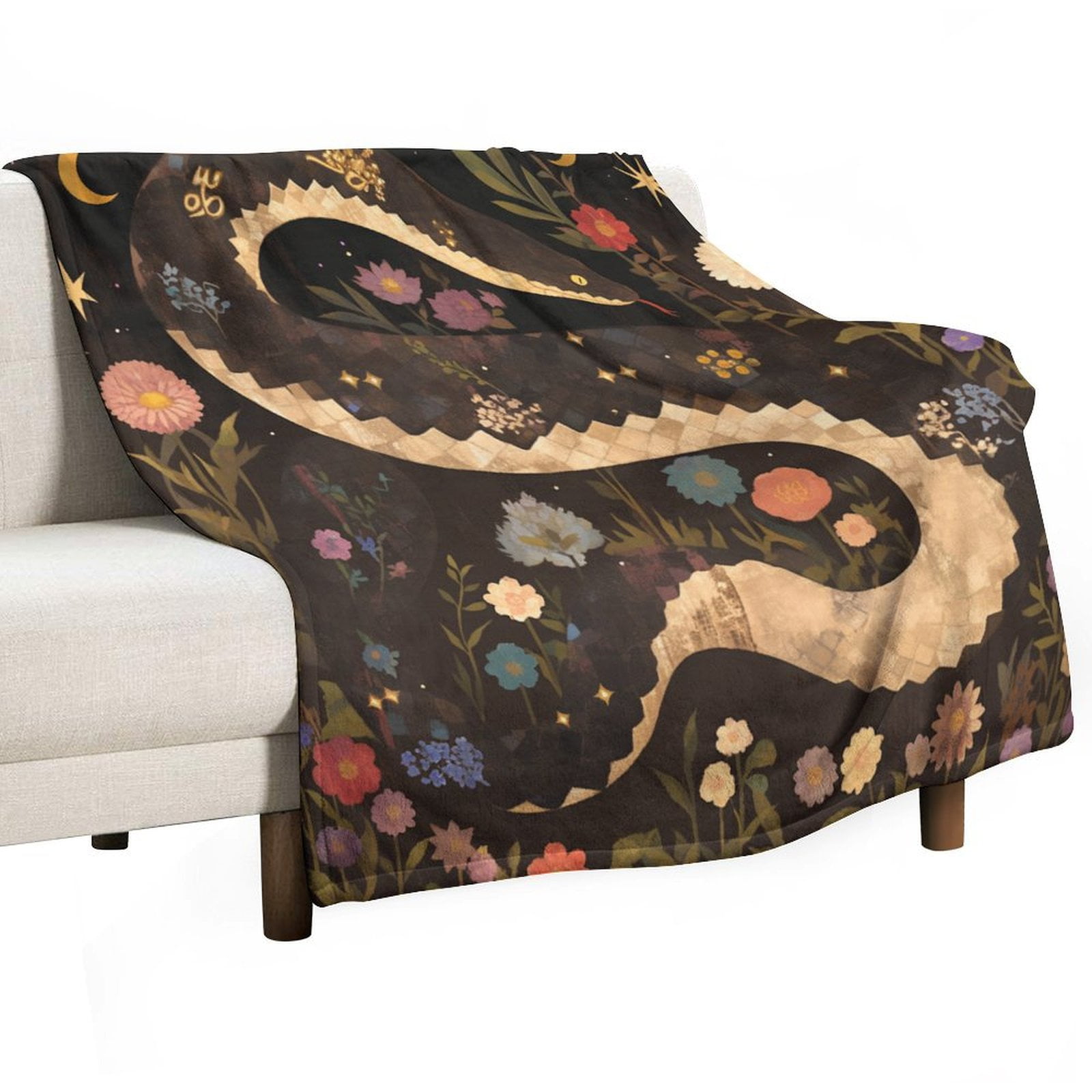 Flower Entwined Snake Blanket Flannel Warm Blankets Soft And ...