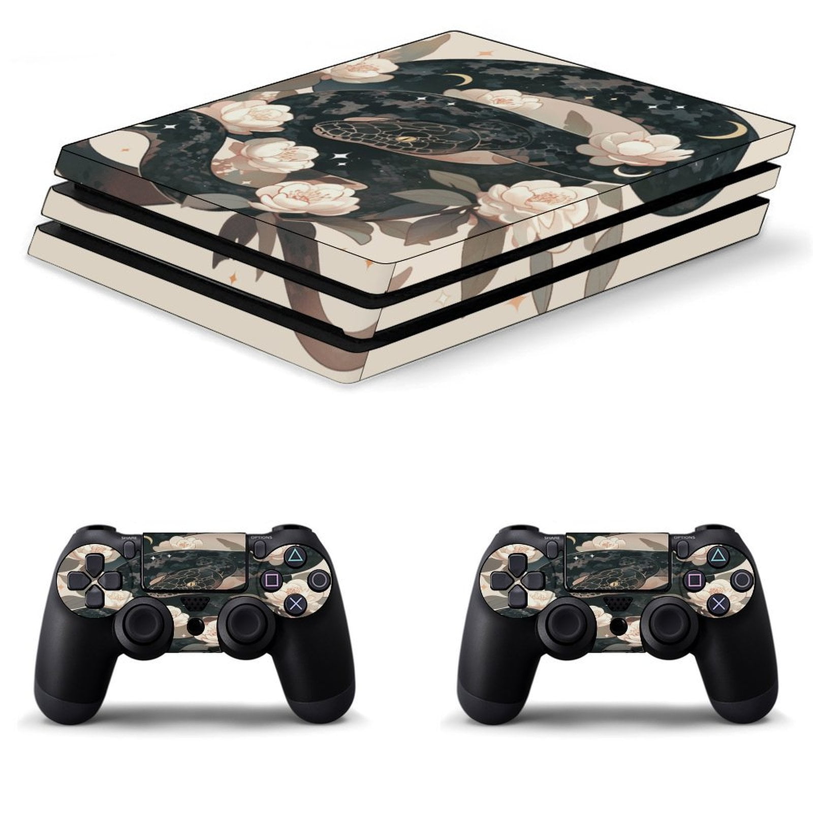 Flower Entwined Snake PS4/PS4 Pro/PS4 Slim Skin Sticker For Console And ...