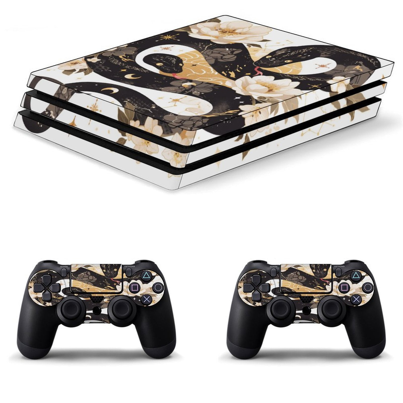 Flower Entwined Snake PS4/PS4 Pro/PS4 Slim Skin Sticker For Console And Controller Skins ...