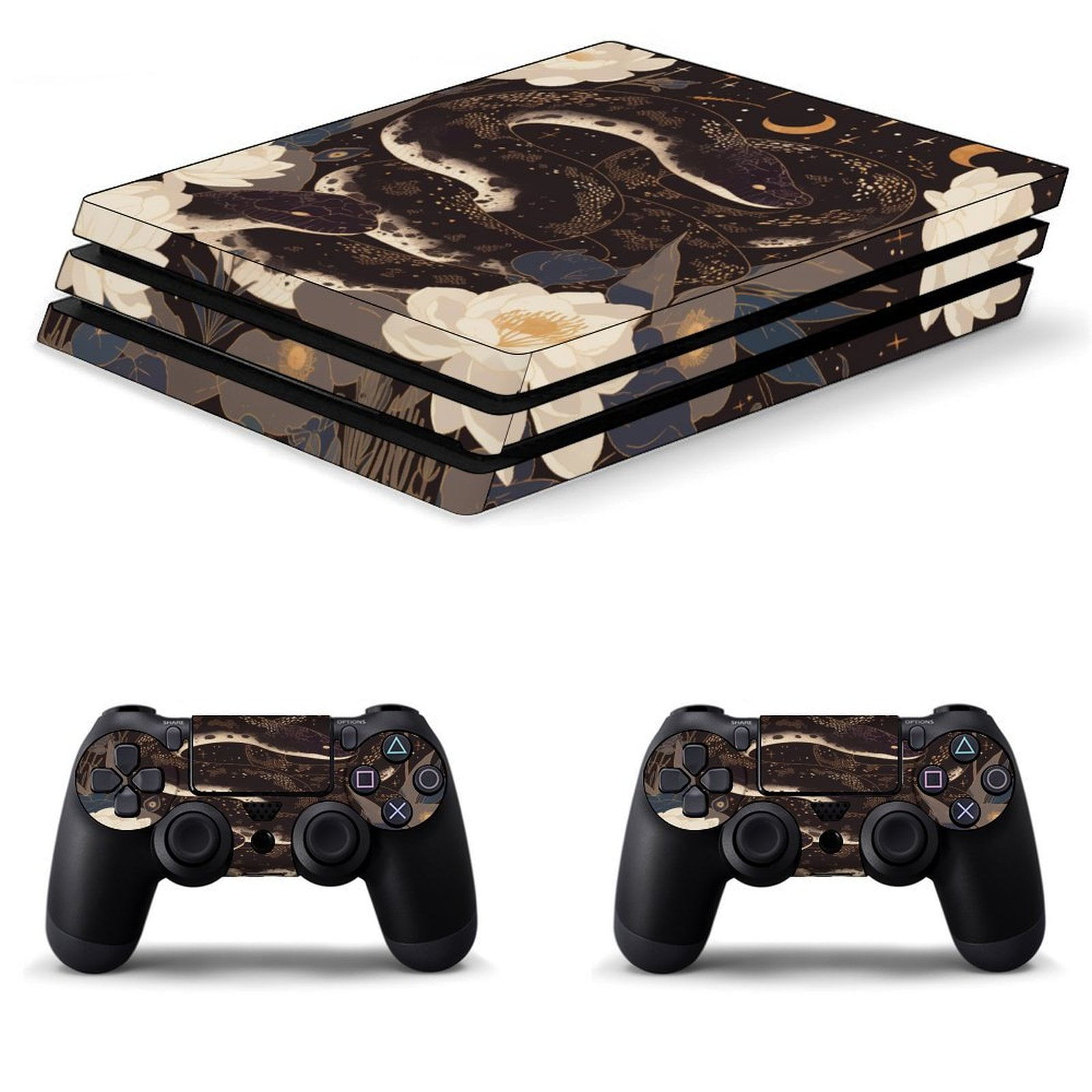 Flower Entwined Snake PS4/PS4 Pro/PS4 Slim Skin Sticker For Console And Controller Skins ...