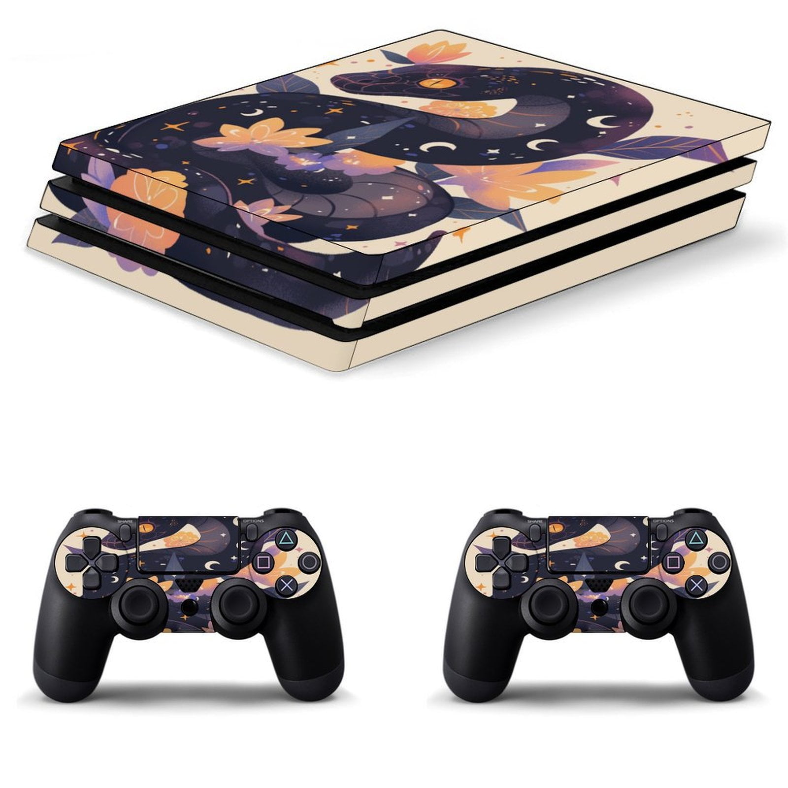 Flower Entwined Snake PS4/PS4 Pro/PS4 Slim Skin Sticker For Console And ...