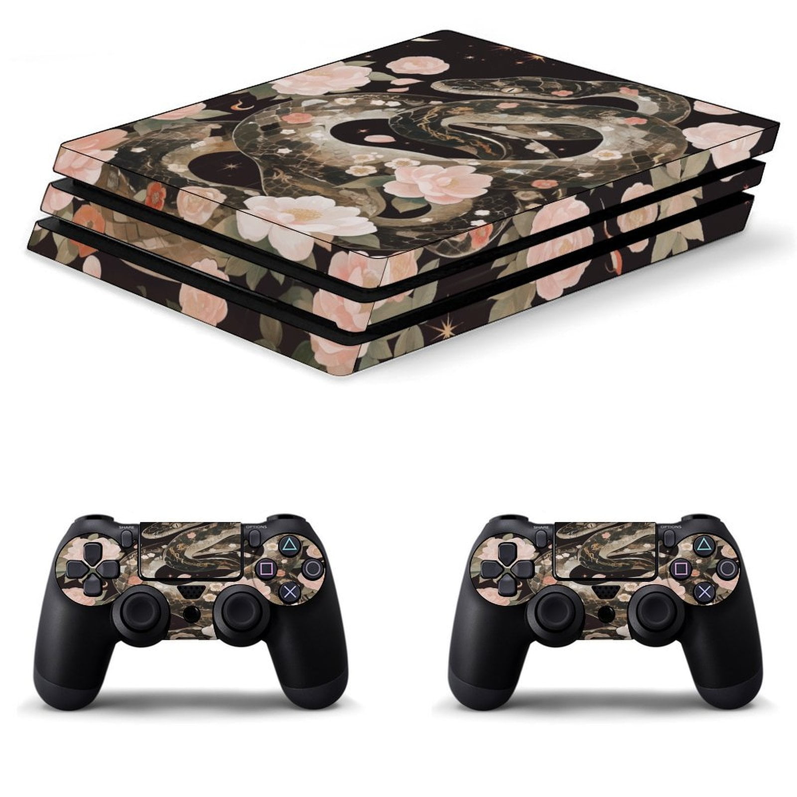 Flower Entwined Snake PS4/PS4 Pro/PS4 Slim Skin Sticker For Console And ...