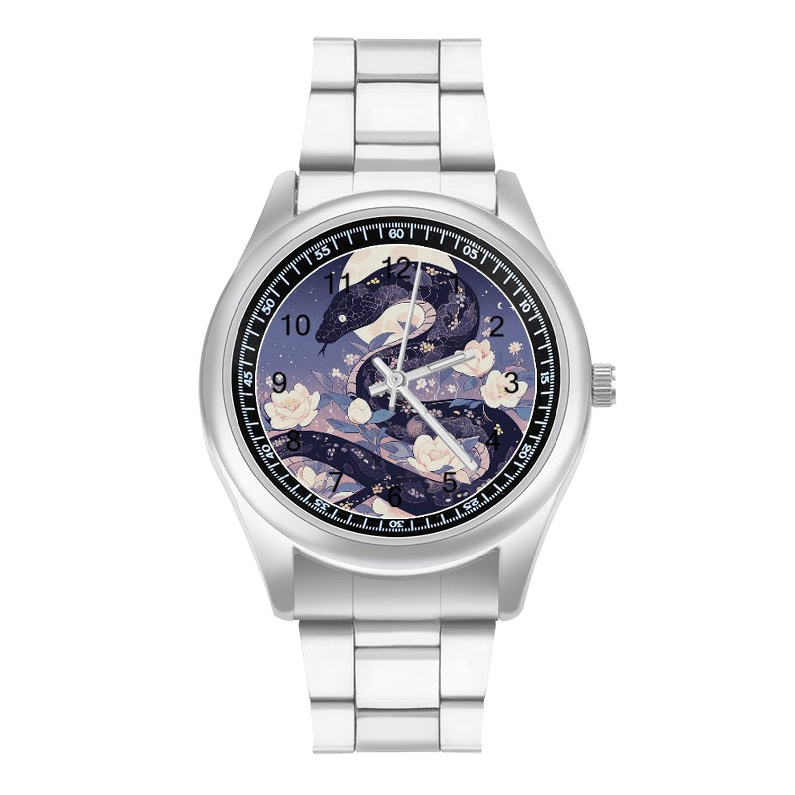 Flower Entwined Snake Wrist Watches for Men Metal Band Watch Fashion ...