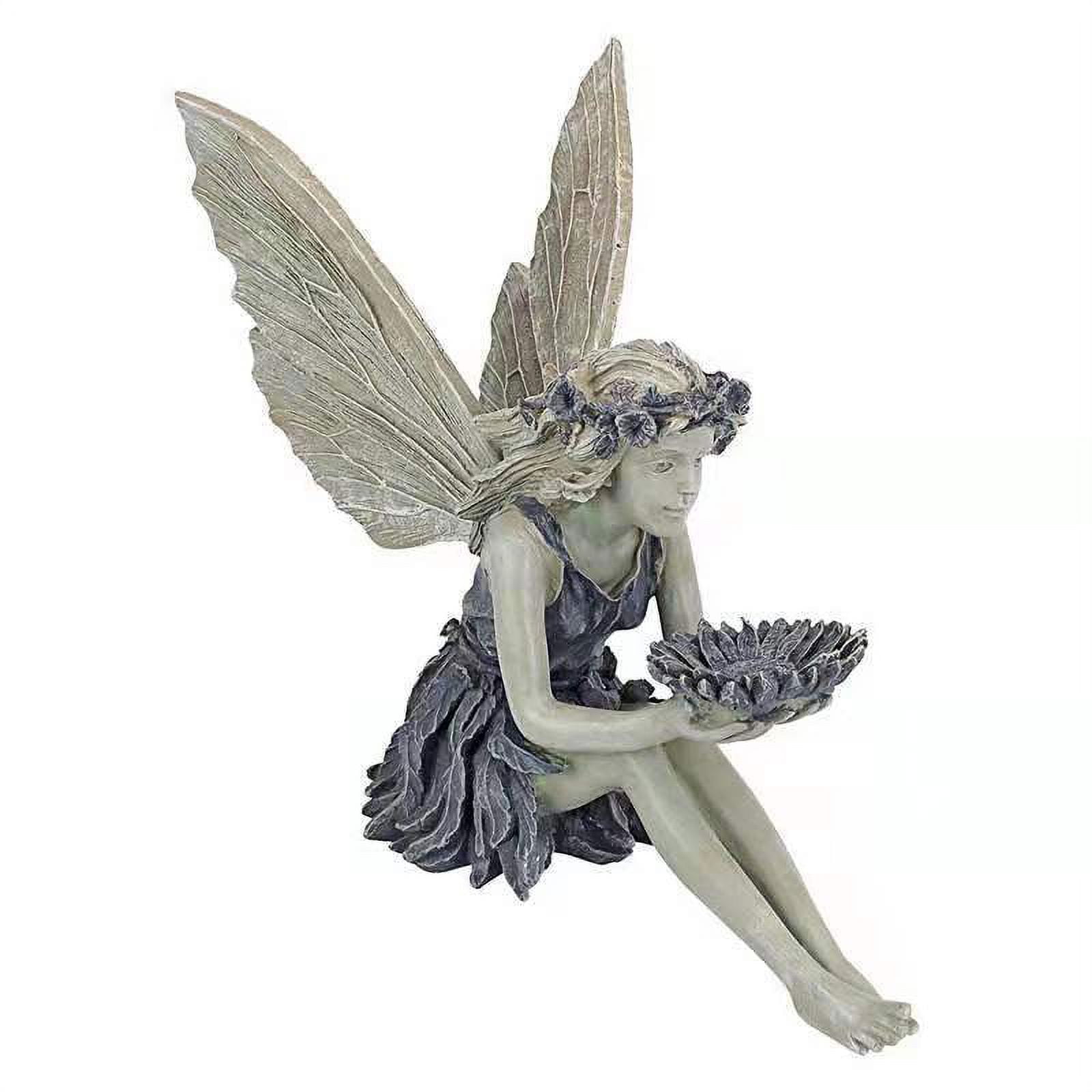 Flower Fairy Bird Feeder, Angel Statue Garden Outdoor Decoration ...