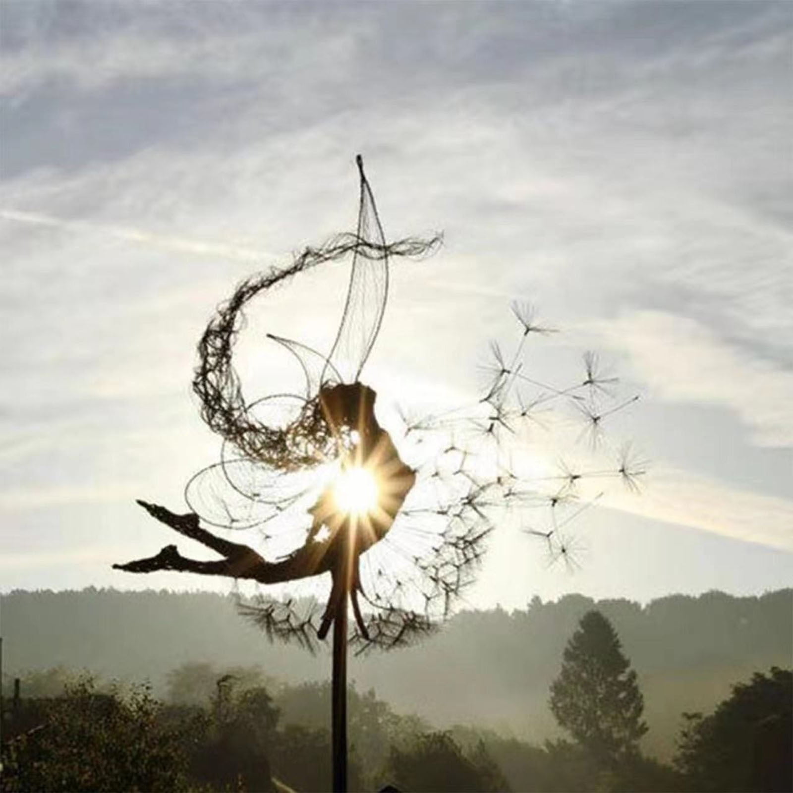 Flower Fairy Dancing with Dandelion Fairies Dandelion Garden Art ...