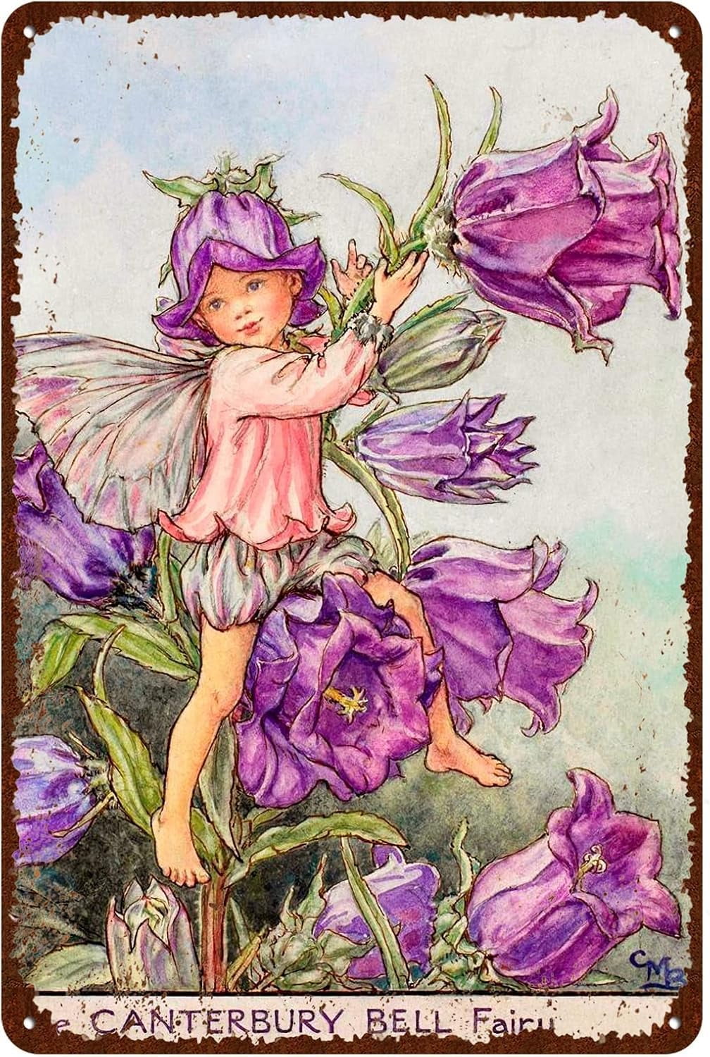 Flower Fairy Signs Vintage Metel Tin Signs Novelty Garden Signs Retro ...