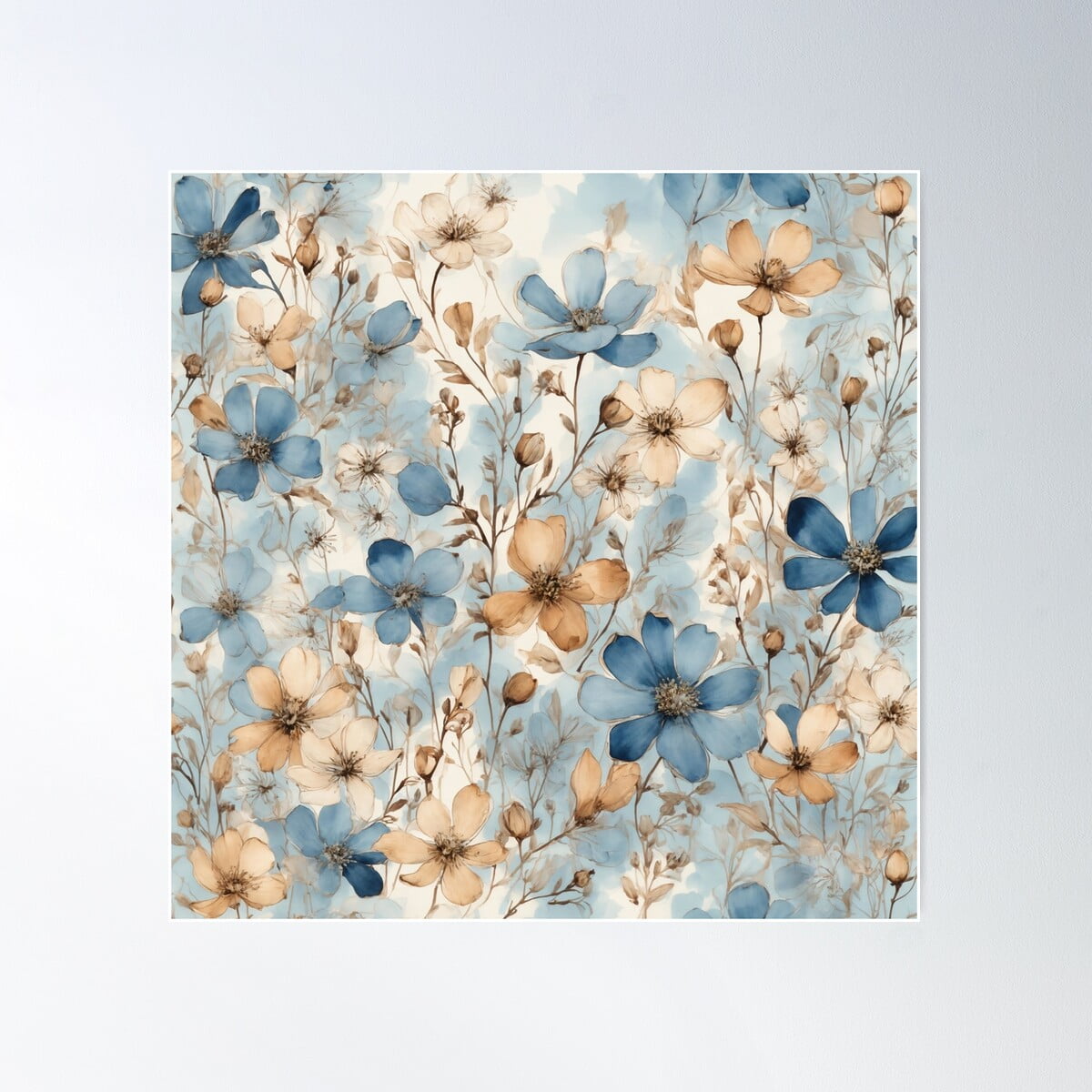 Flower Field Poster Wall Art, Modern Wall Decor For Living Room Bedroom ...
