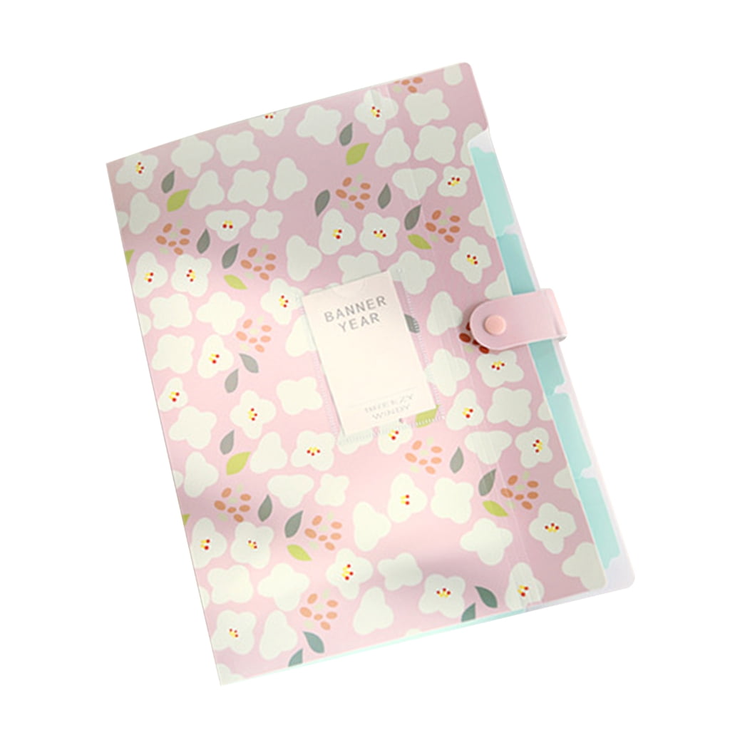 Flower File Folder 6 Pocket Expandable Document Organiser For School ...