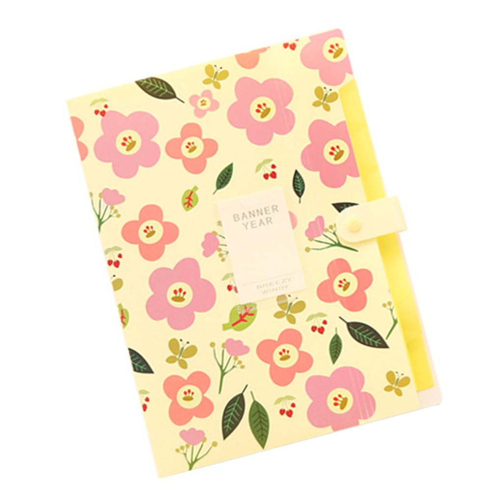 Flower File Folder 6 Pocket Expandable Document Organiser For School ...