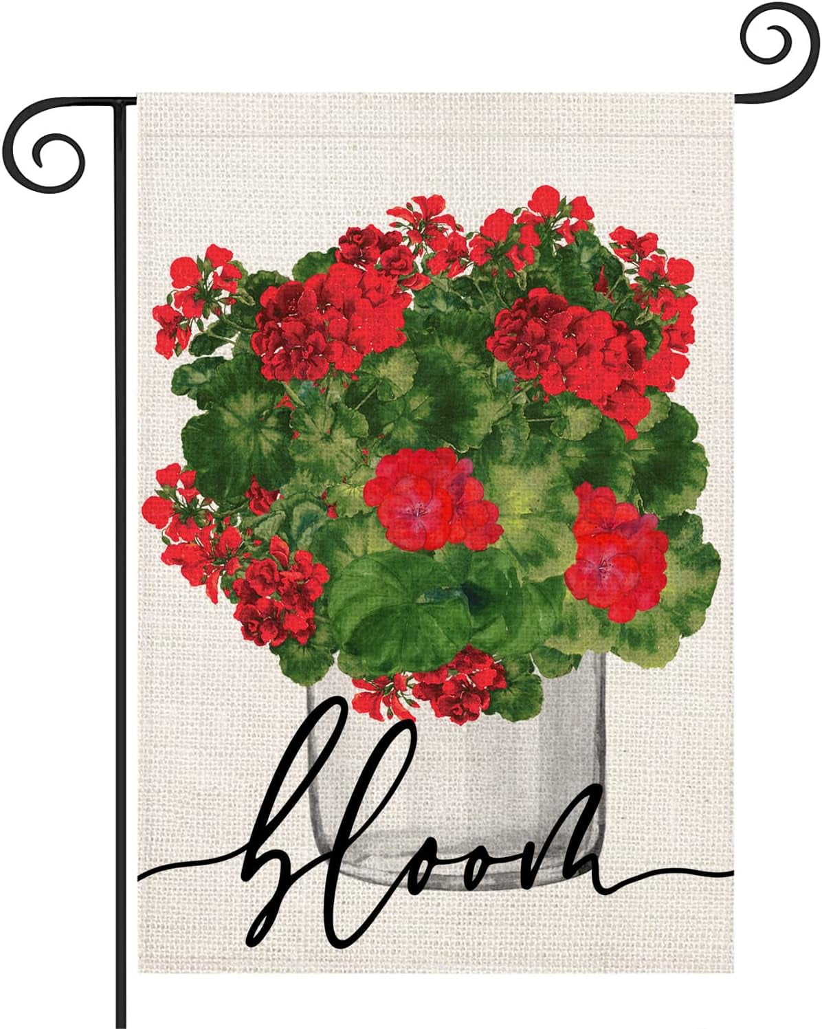 Flower Flags Double Sided Flags Red Geranium Garden Flags with Flying ...