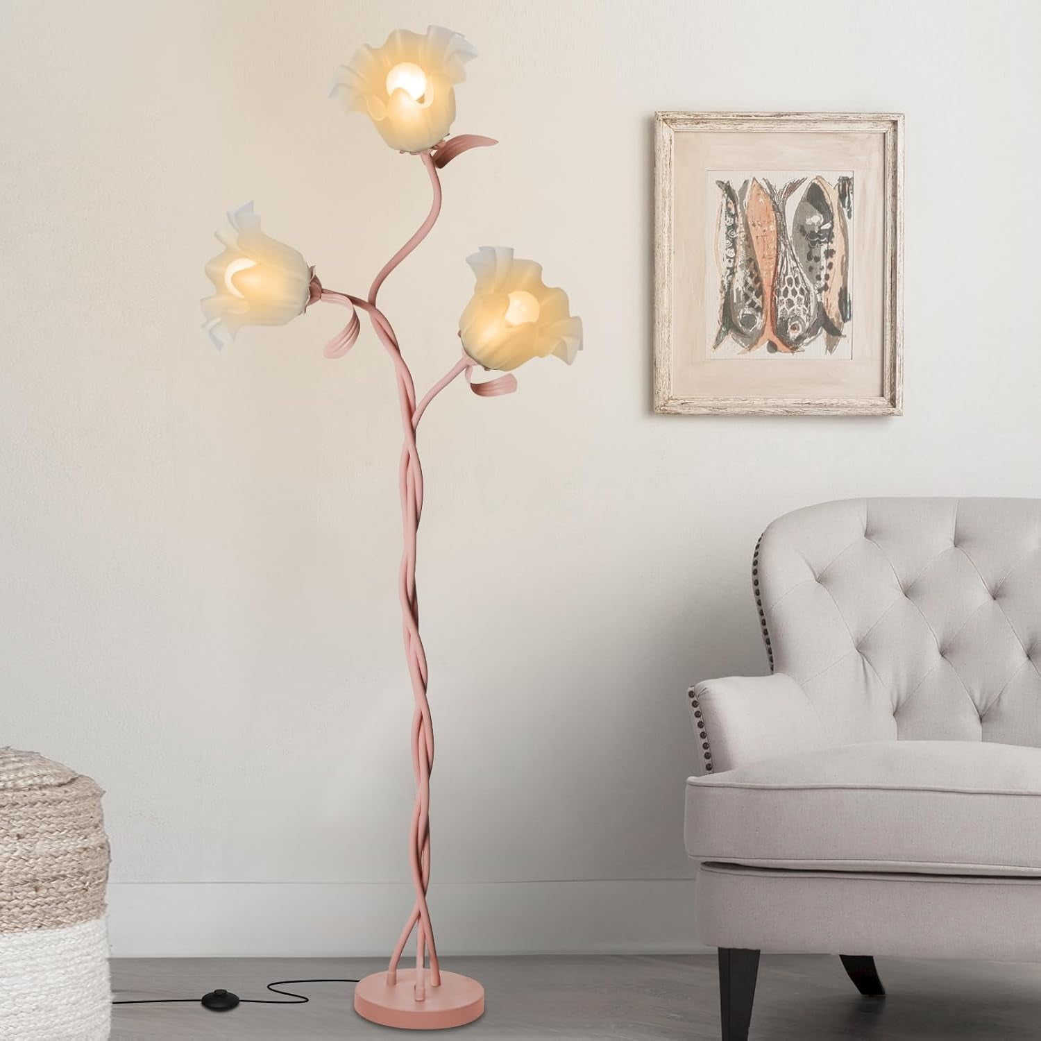 Flower Floor Lamp for Living Room, Tall Standing Reading Lamp with ...
