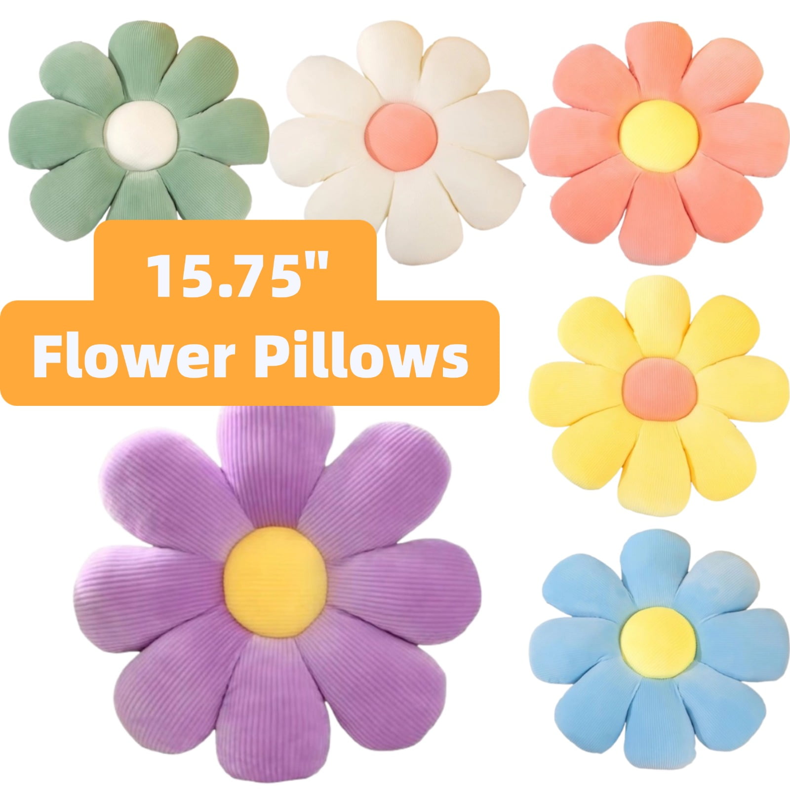Flower Floor Pillow Seating Cushion - Cute Room Decor for Girls, Teens ...