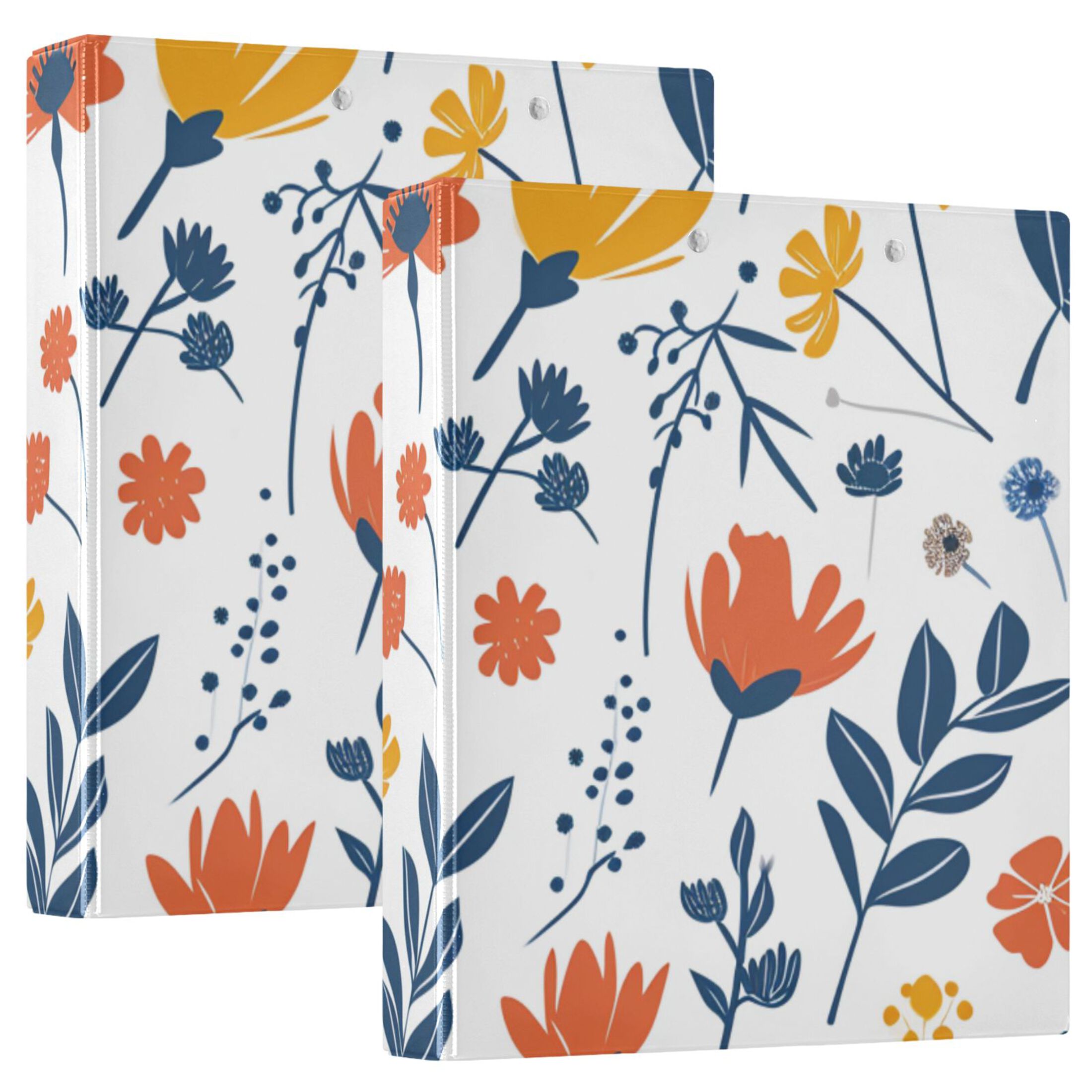 Flower Floral Hardcover 3 Ring Binder 1.5 inch Round Rings with ...