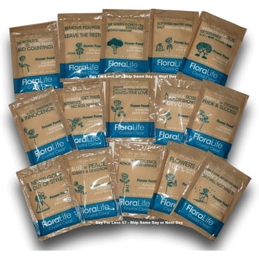 Floralife Crystal Clear Flower Food Packets, Keeps Cut Flowers Fresh ...