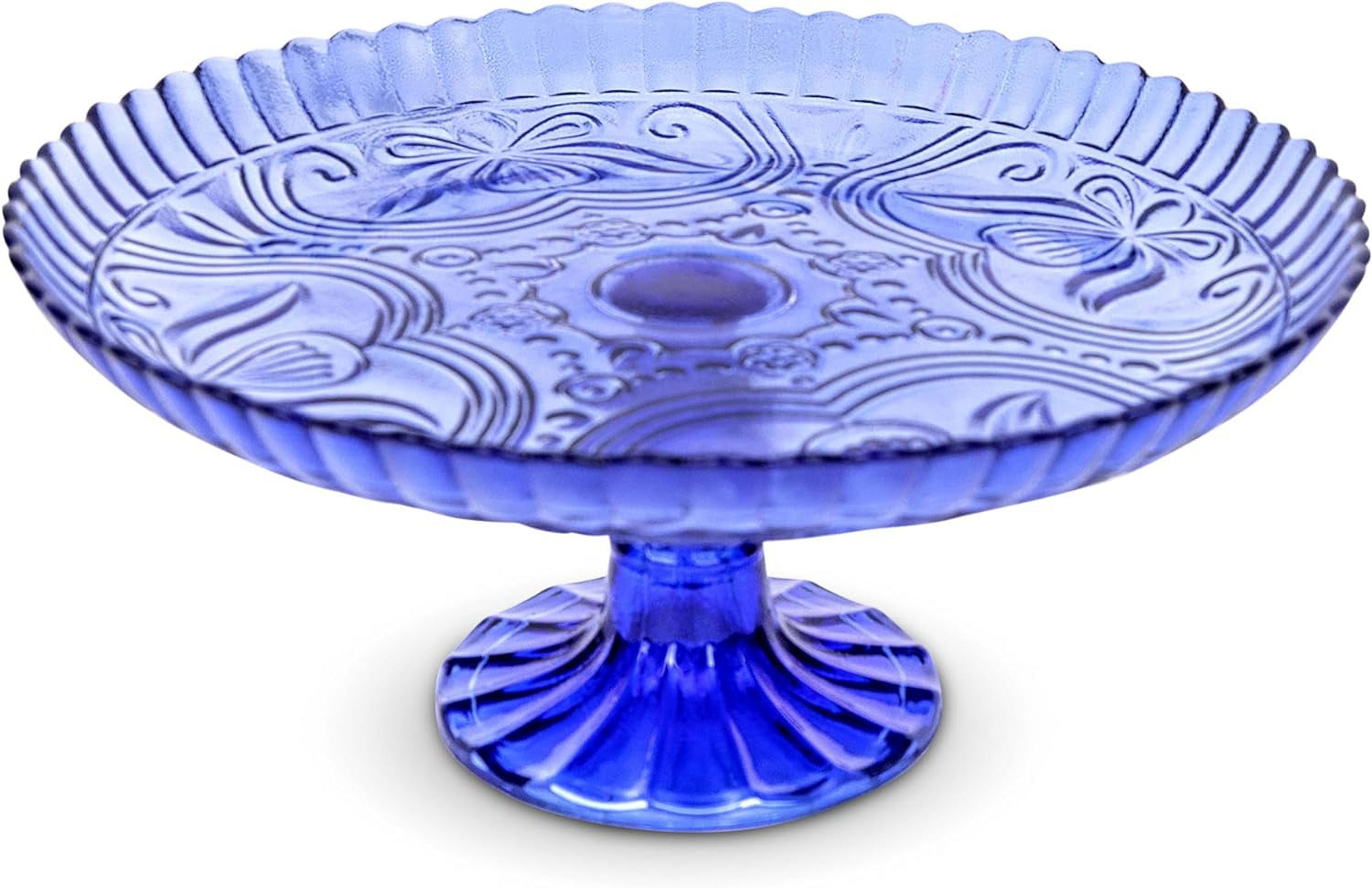 Flower Footed Glass Cake St | Round Vintage Cake Plate | Serving ...