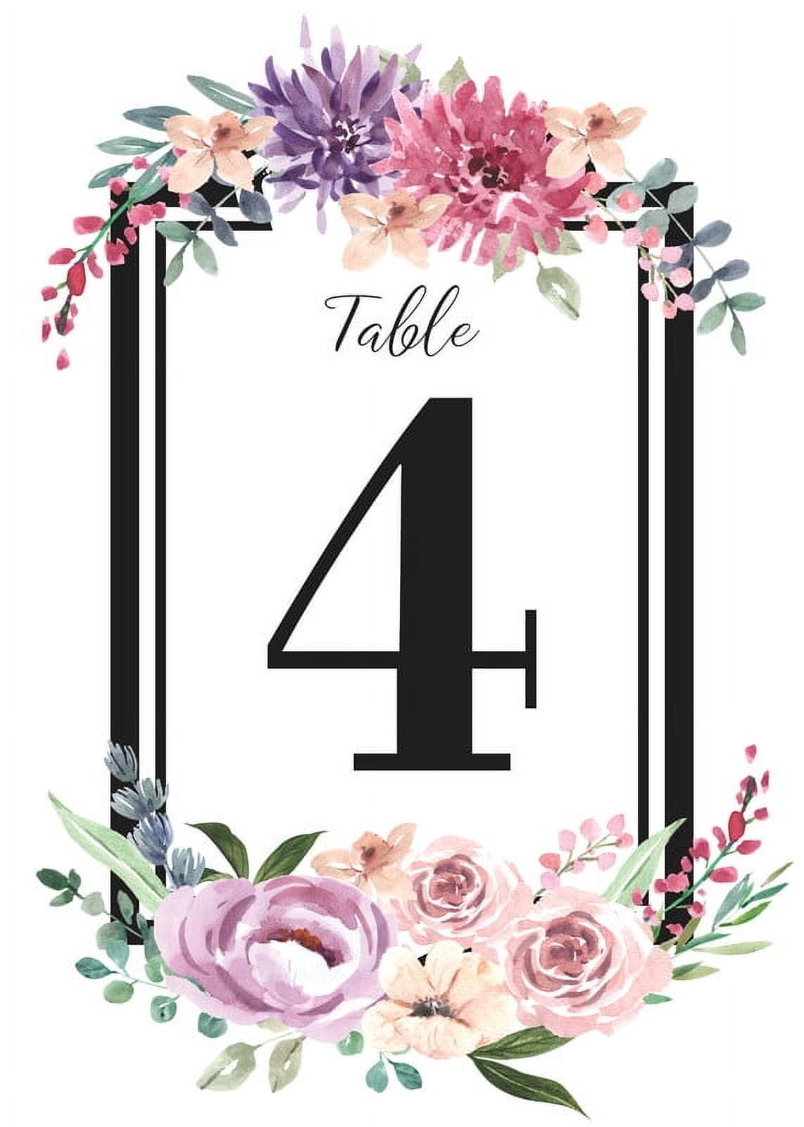 Flower Frame 31 Pieces Wedding Table Numbers Cardss 1-30 Double Sided ...
