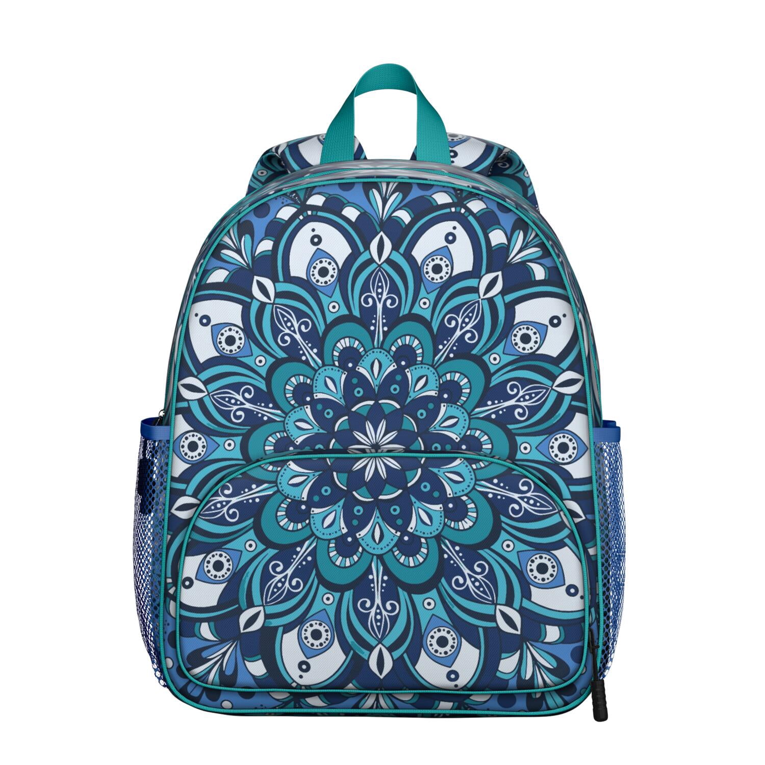 Flower & Frog Print Durable School Backpack - Spine-Friendly Breathable ...