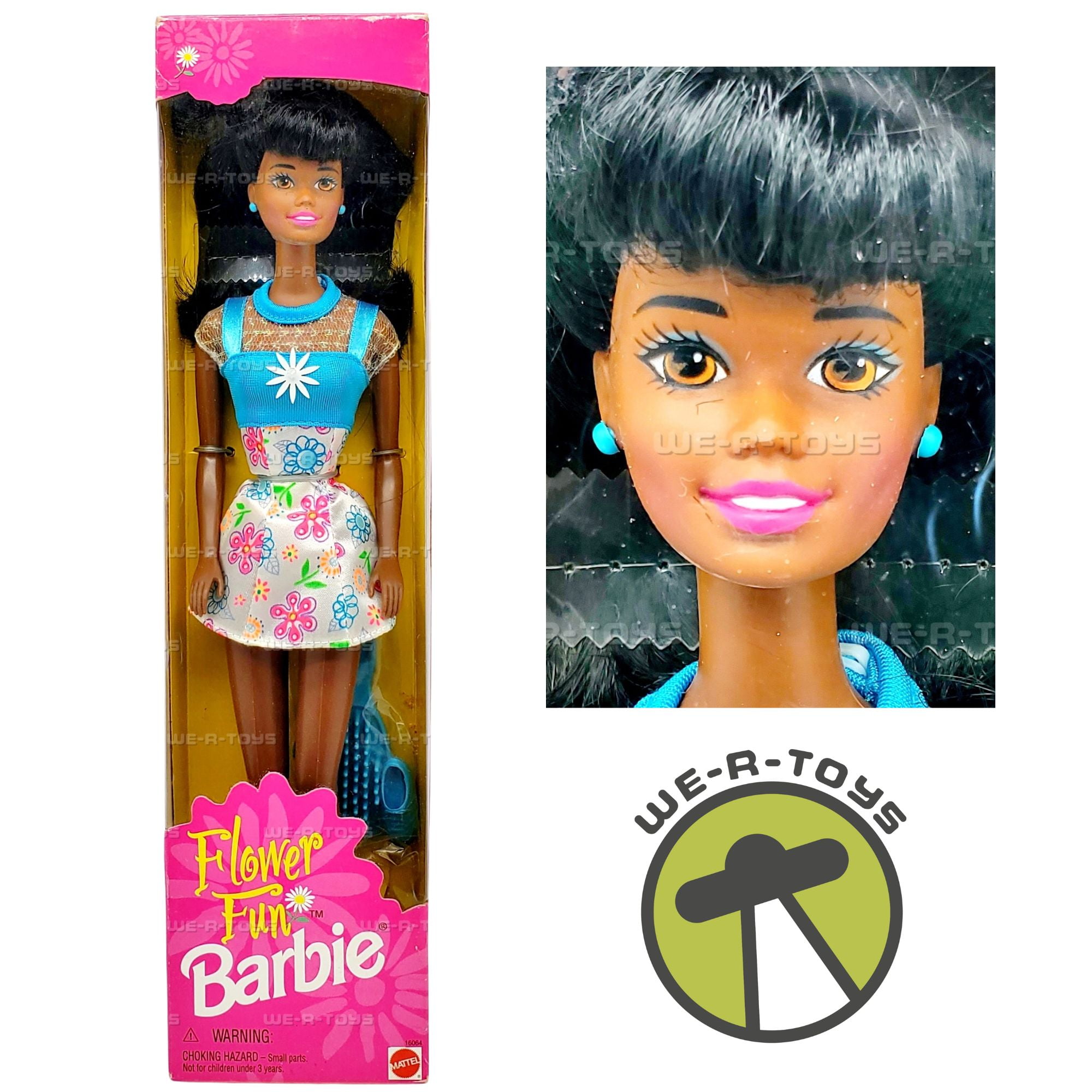 Flower Fun Barbie African-American Doll - Walmart.com