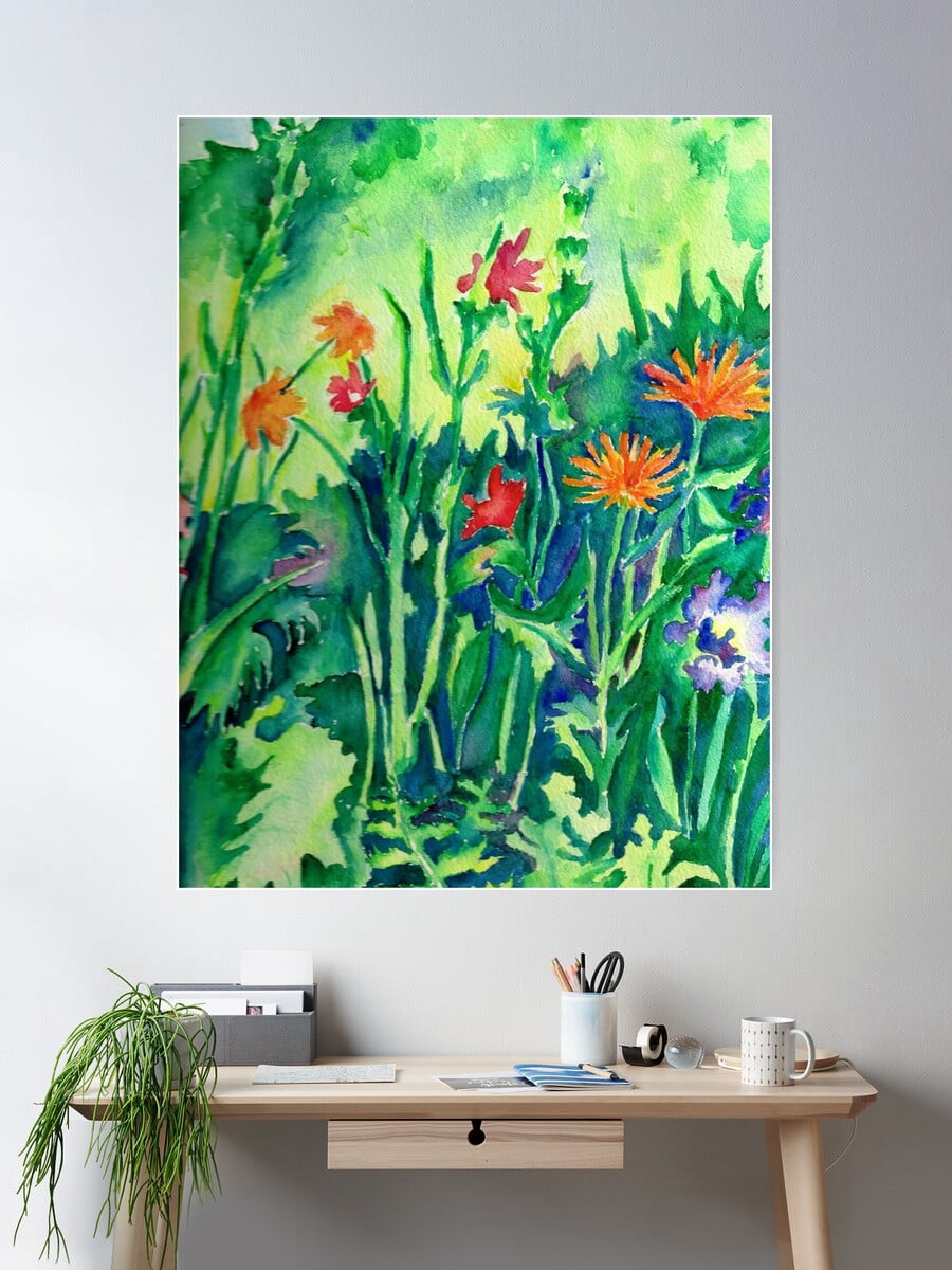 Flower Garden 2 Poster Wall Art, Modern Wall Decor For Living Room ...