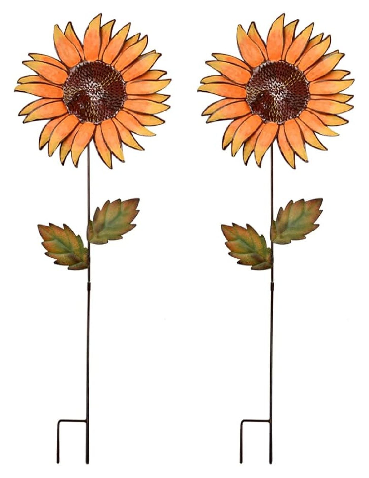Flower Garden Stakes Metal - 36" Decorative Spring Plant Stake Yard Art ...