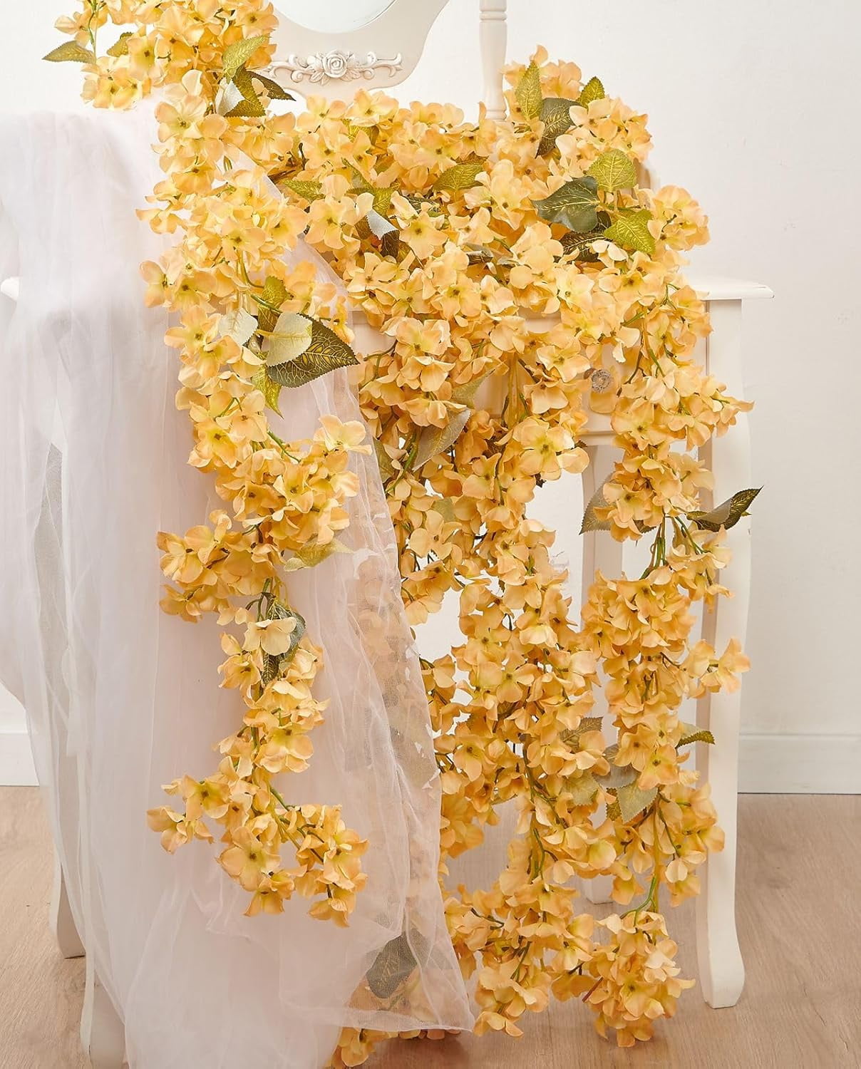 Flower Garland, Artificial Hydrangea Vine Flowers, Hanging Fake ...