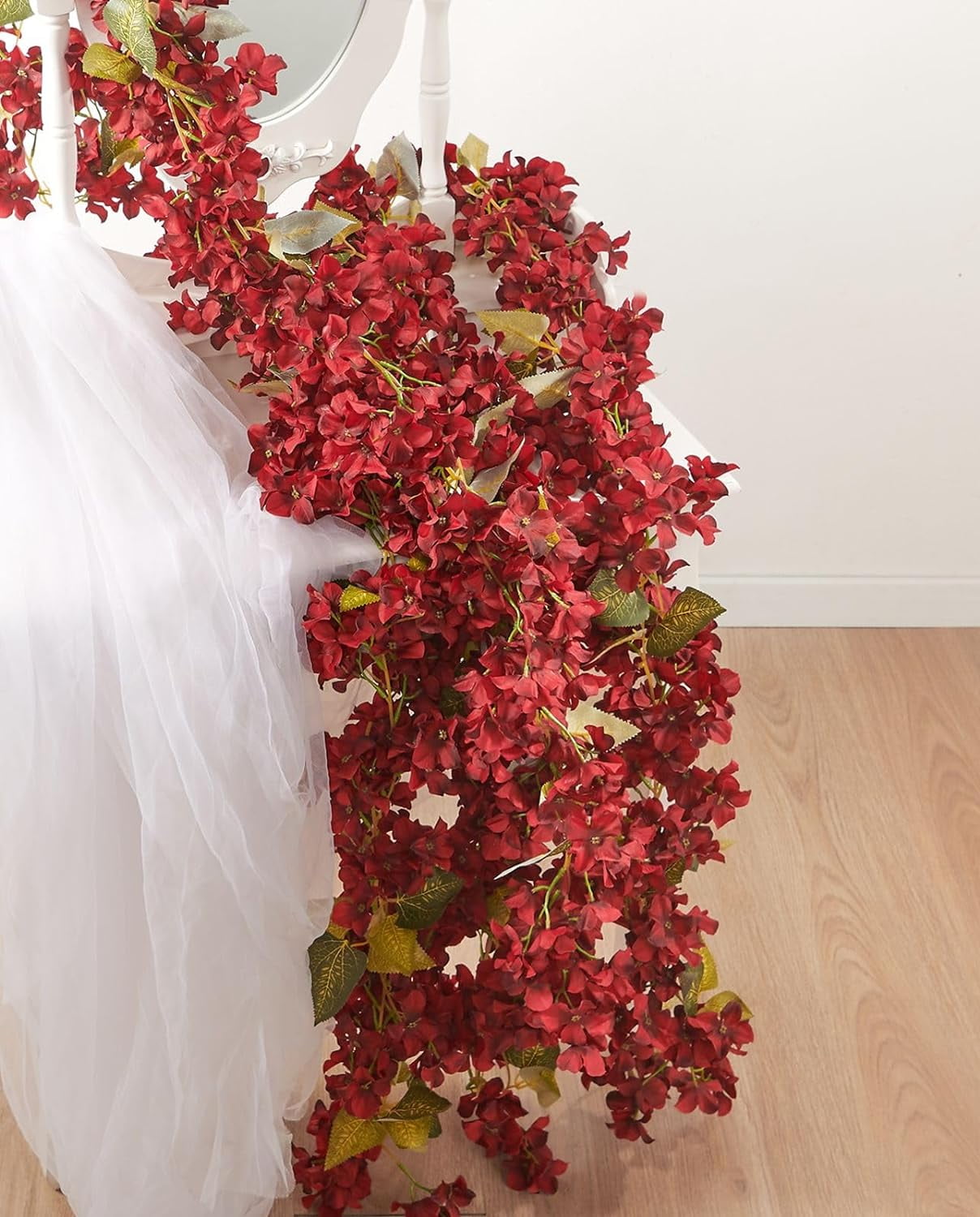Flower Garland, Artificial Hydrangea Vine Flowers, Hanging Fake ...