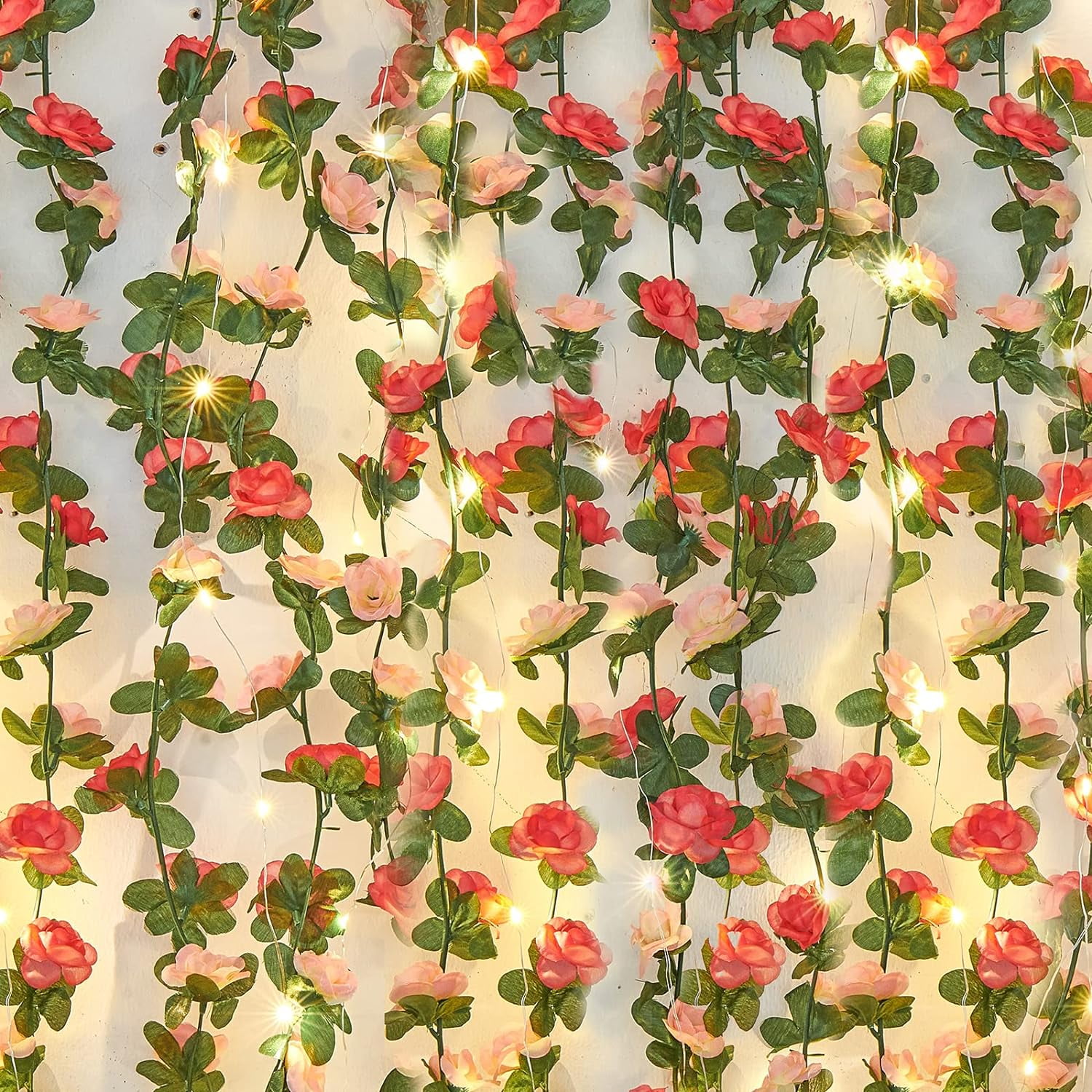 Flower Garland Rose Vines, Strands 6.5Ft Flowers Vines for Bedroom with ...