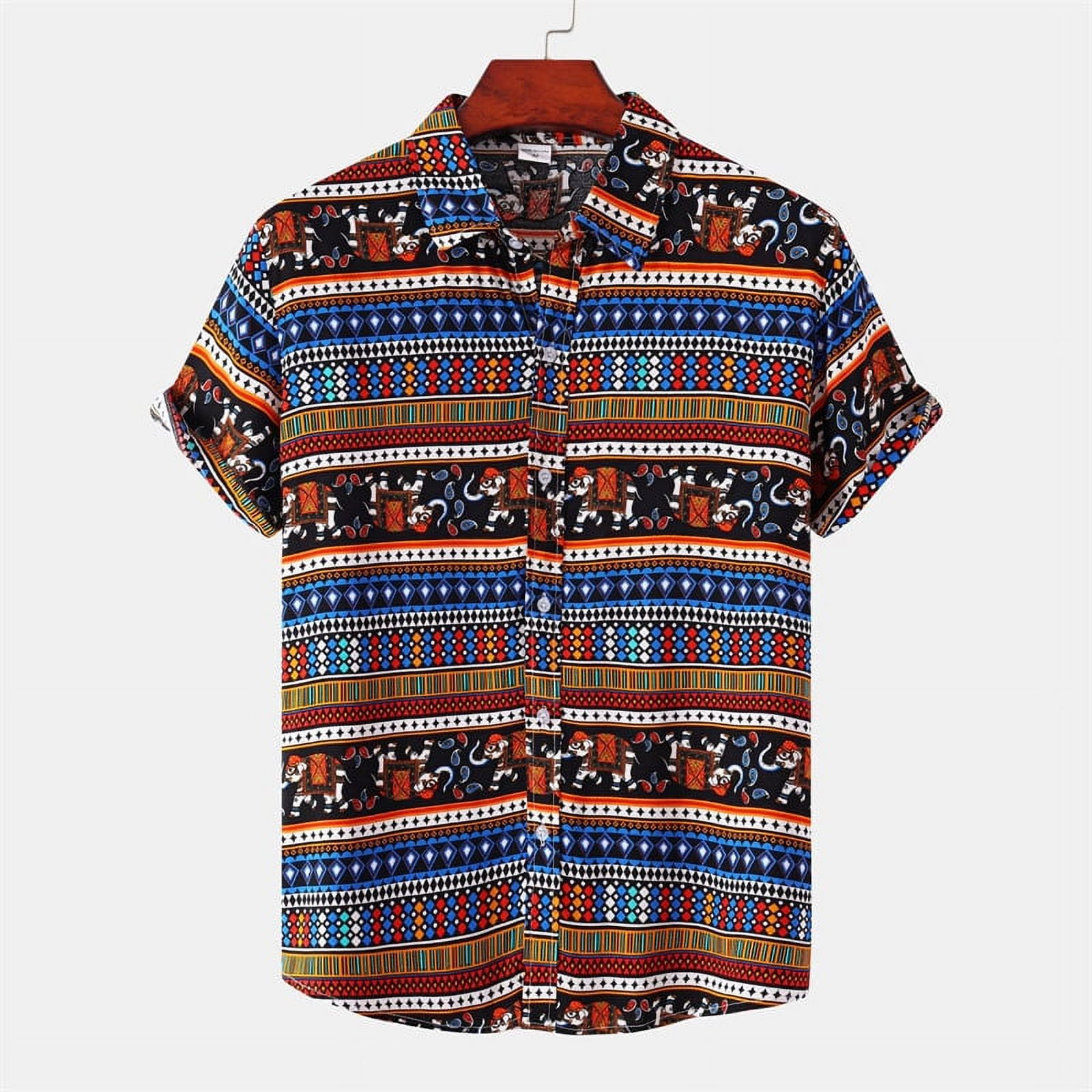 Flower Geometric Retro 3d Print Hawaiian Shirt Men Cool Summer Street ...