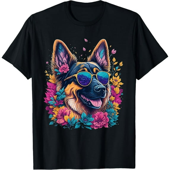 Flower German Shepherd Spring Nature dog Lovers For Women T-Shirt ...