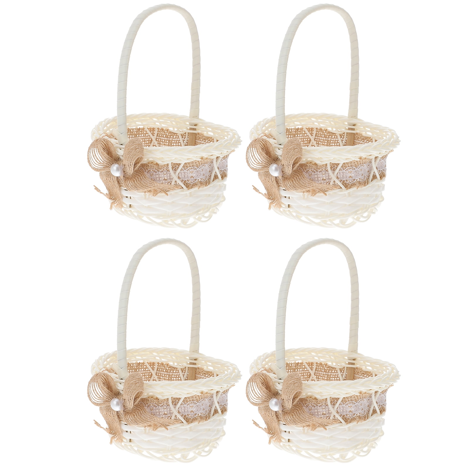 OFFIGAM Natural Woven Lace Basket Set for Small Item Storage, Home ...